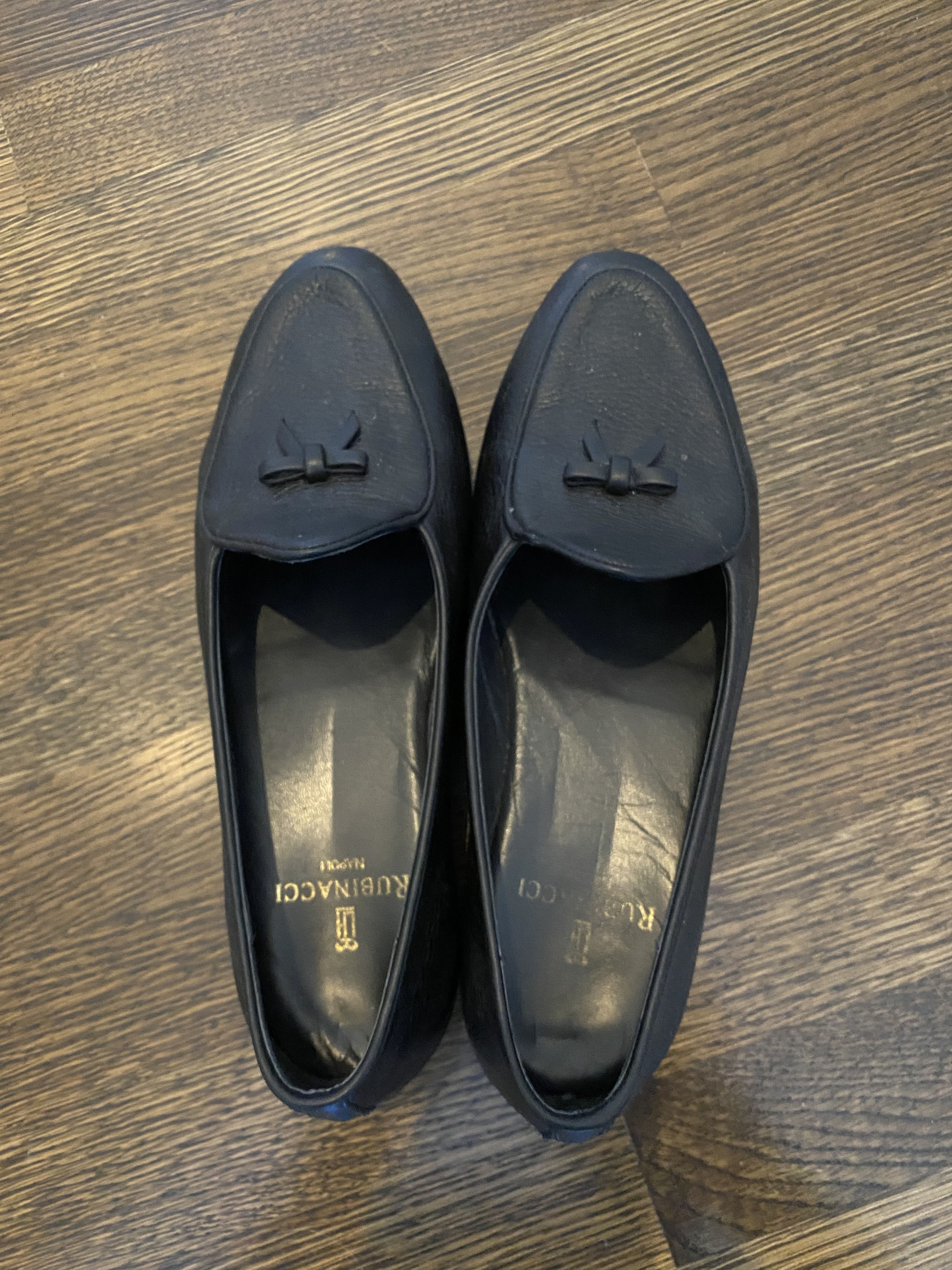 Rubinacci Mariano Rubinacci Black Deer Leather Marphy Loafers | Grailed