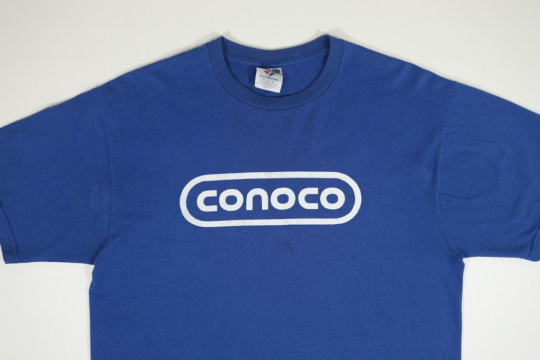 Vintage 90s Conoco Gas Station Racing Big Logo Spellout Graphic Tee ...