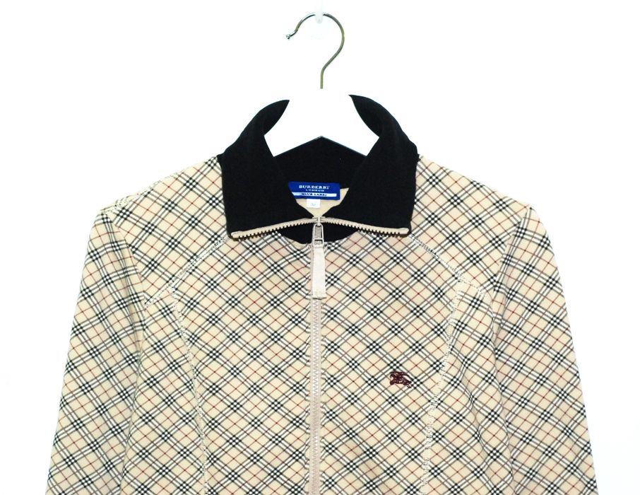Burberry Vintage Burberry Zipper Sweater Nova Check Blue Label | Grailed