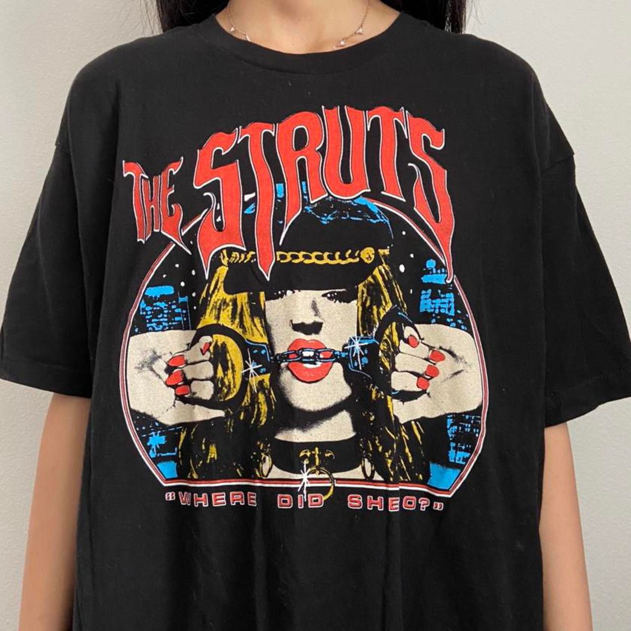 Band Tees × Vintage Vintage The Struts Band Graphics Black Tee Shirt ...