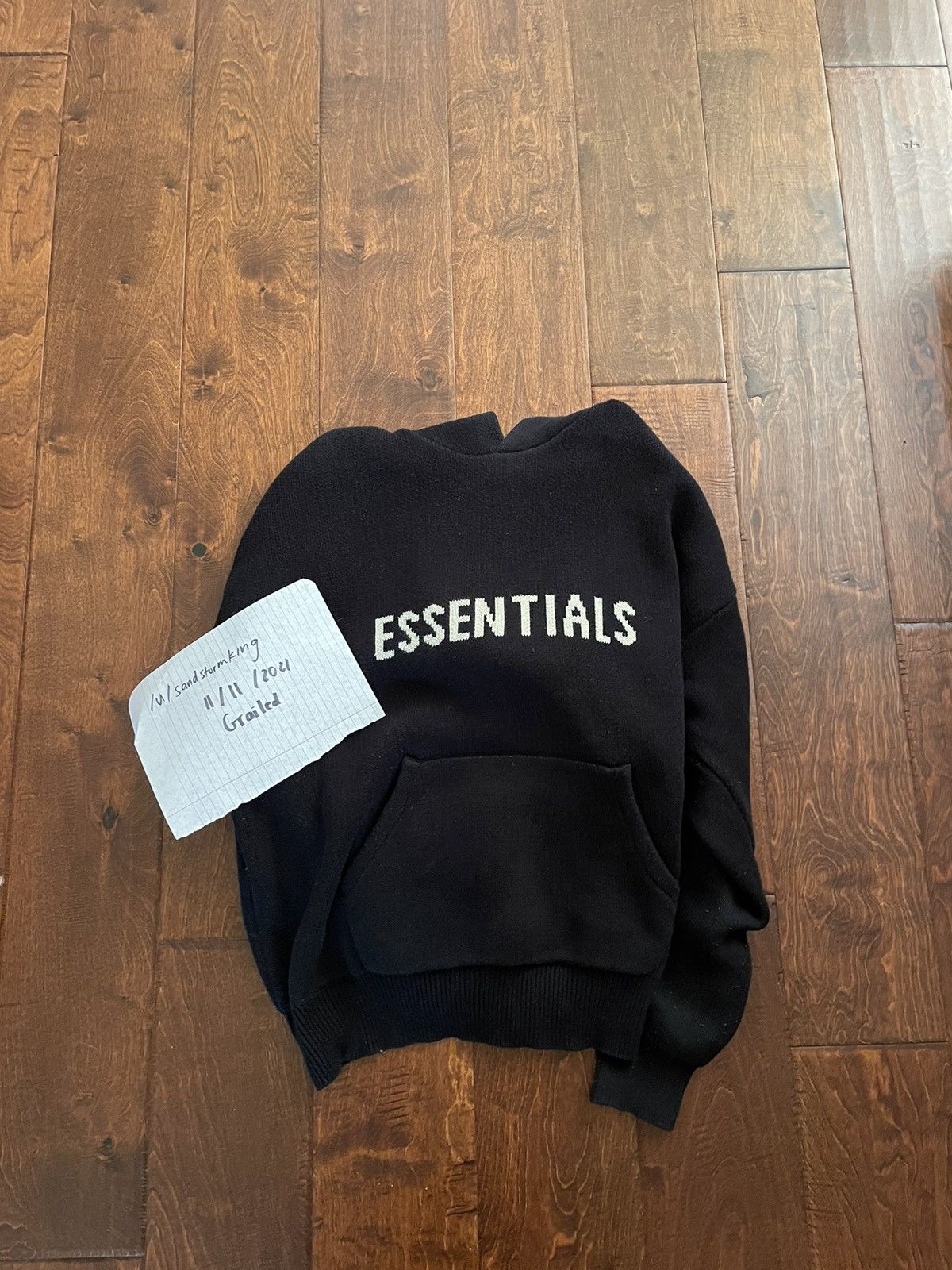 Fear of God × Pacsun Fear of god x Pacsun essentials knit hoodie black ...