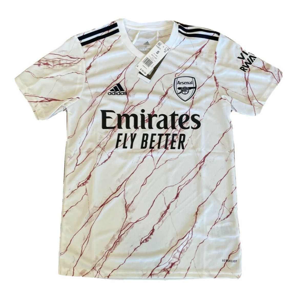 Adidas ADIDAS ARSENAL 20/21 AWAY JERSEY MARBLE WHITE BLACK EH5815 | Grailed