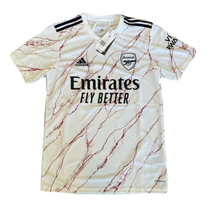 Adidas ADIDAS ARSENAL 20/21 AWAY JERSEY MARBLE WHITE BLACK EH5815 | Grailed