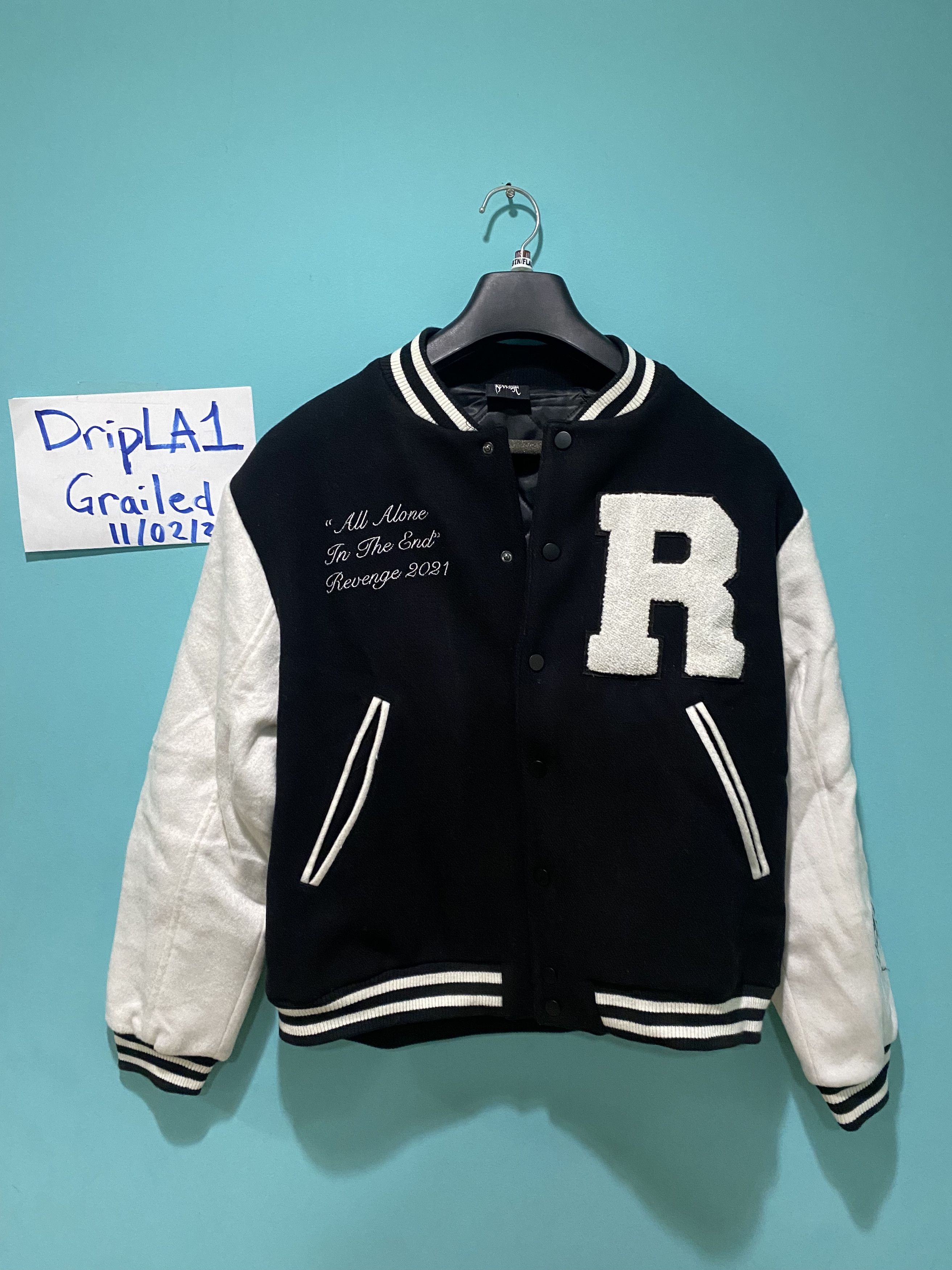 Revenge Revenge Bones Varsity Jacket Black Colorway Size Medium DS ...