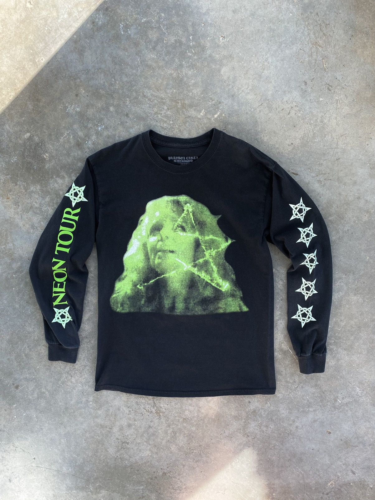 Playboi Carti Playboi Carti Neon Tour Pentagram Long Sleeve Black ...