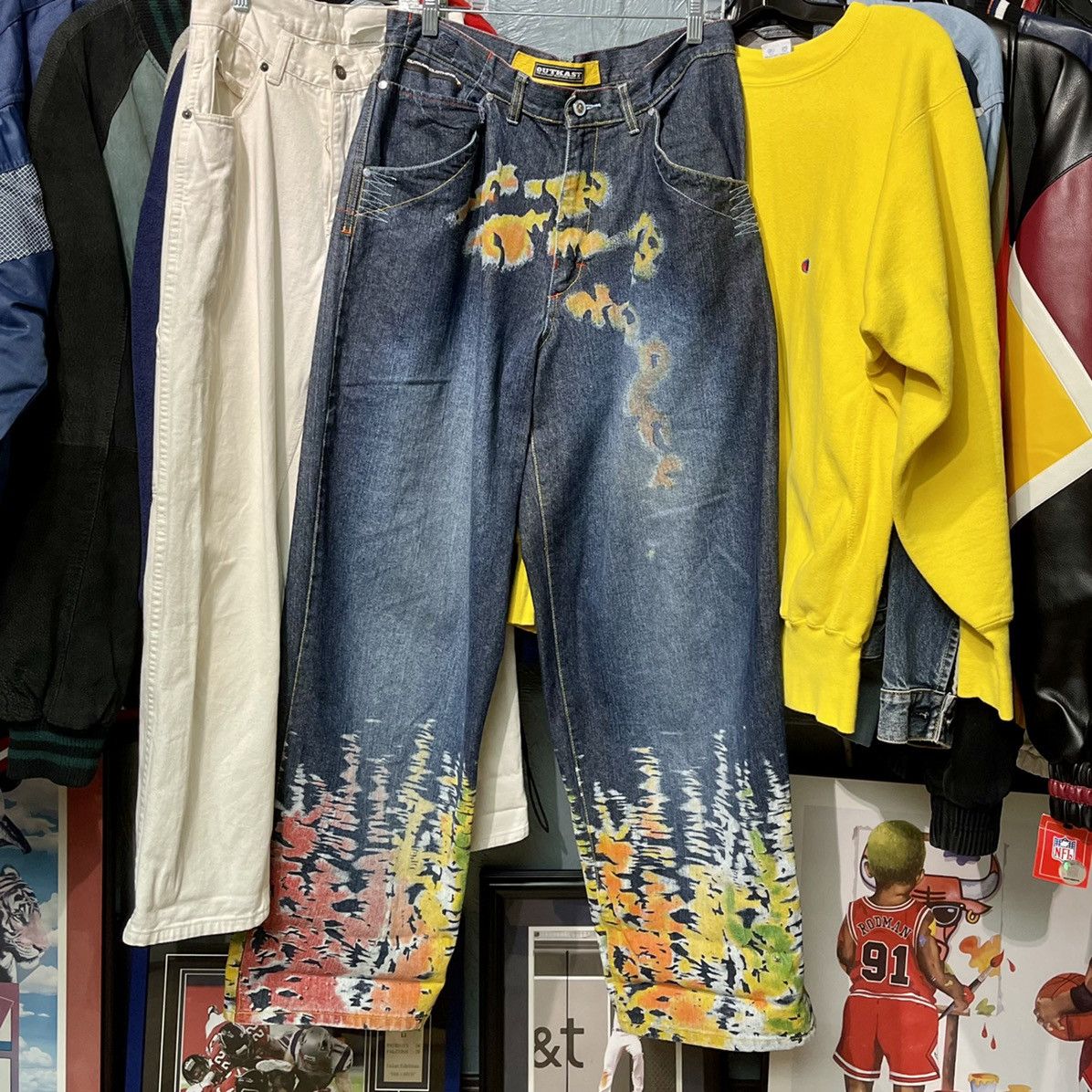 Outkast OutKast Paint Splatter Denim Jeans | Grailed