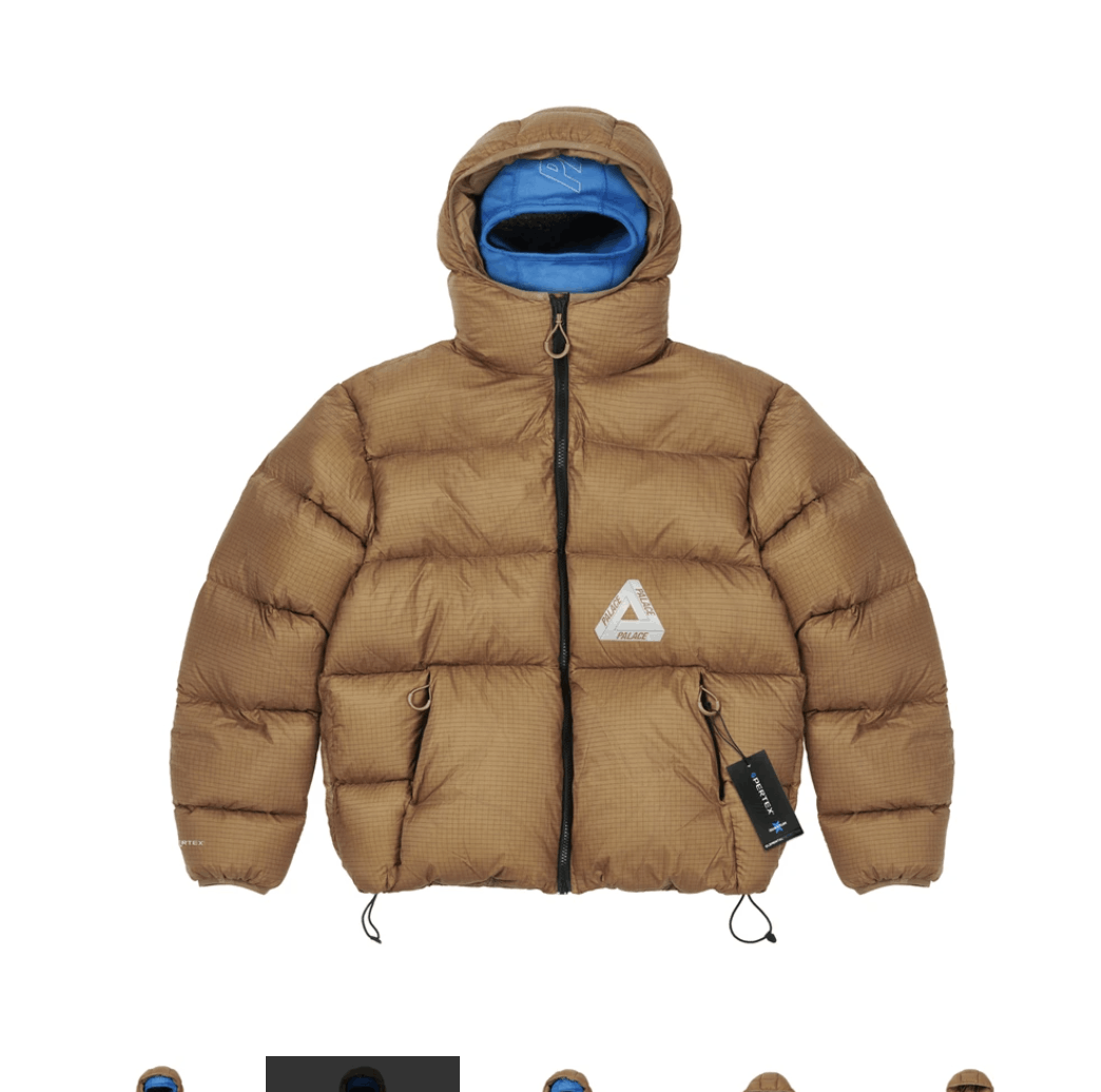 Palace Palace Pertex Balaclava Puffer Jacket Fawn | Grailed