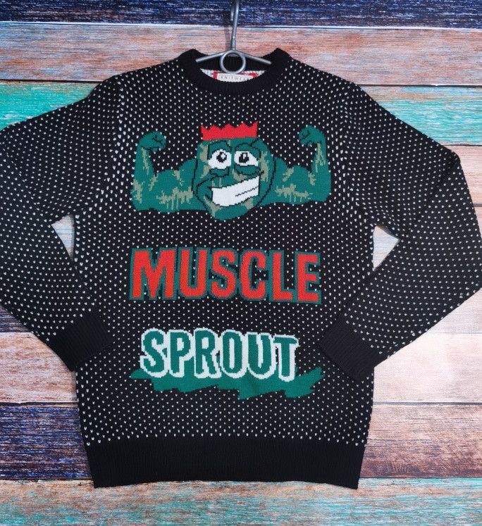 Disney Christmas Sweater Muscle Sprout Plants vs. Zombies | Grailed