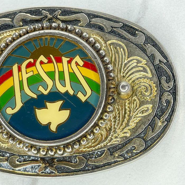 Other Vintage Jesus Rainbow Peace Dove Belt Buckle | Grailed