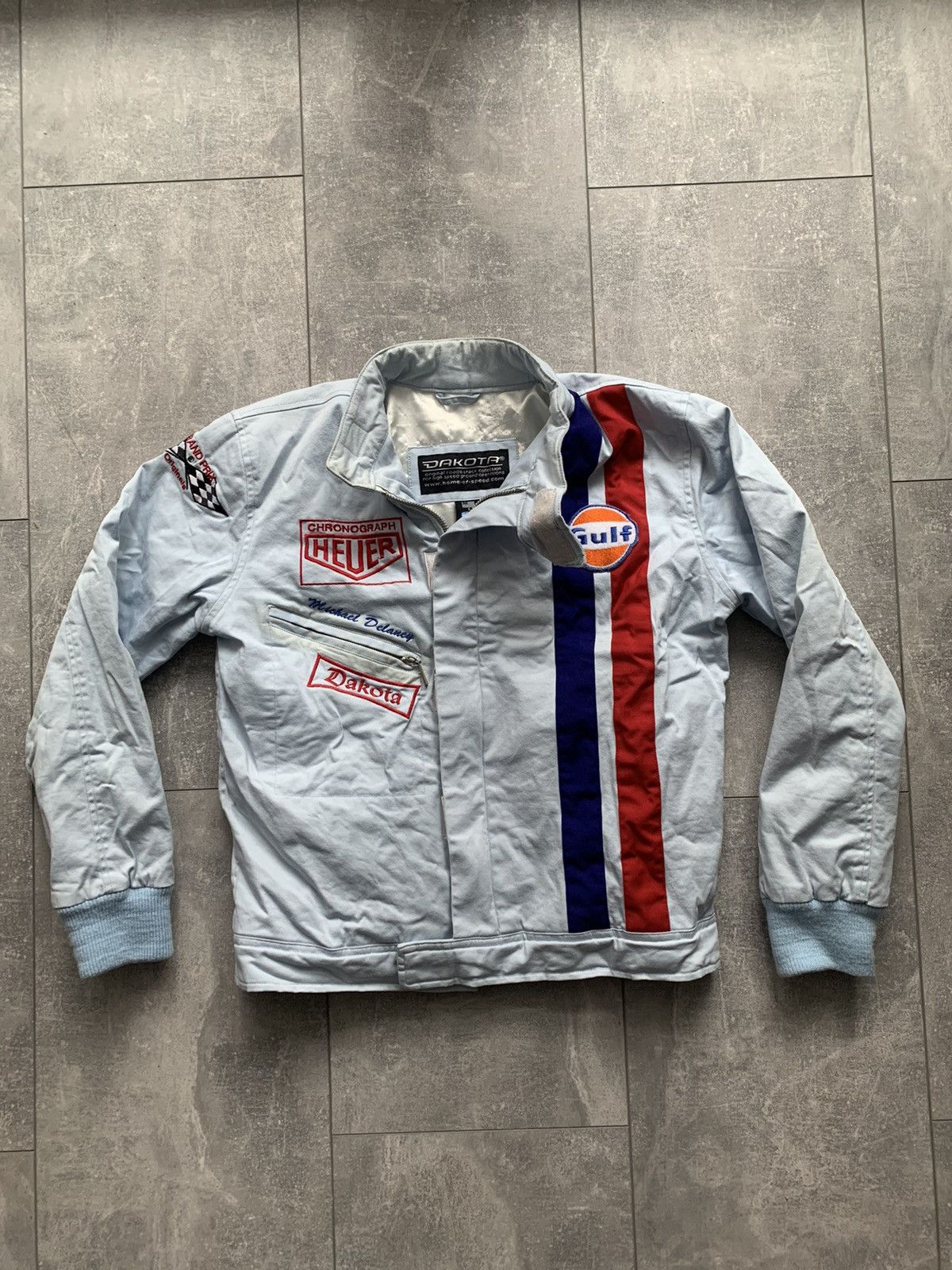 Racing × Tag Heuer × Vintage Vintage Dakota racing jacket blue rally ...