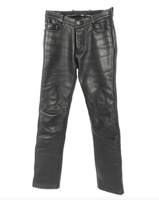 Chrome Hearts Chrome Hearts Leather Fluer Logo Pants | Grailed