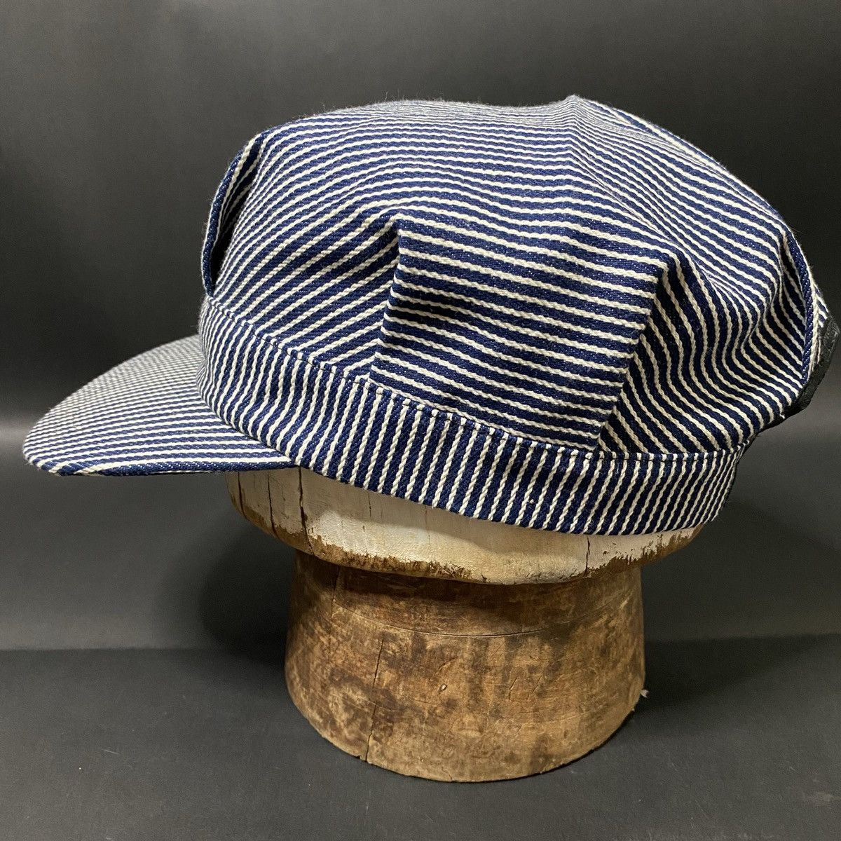Made In Usa × Vintage Vintage 80’s Blue White striped conductor hat ...