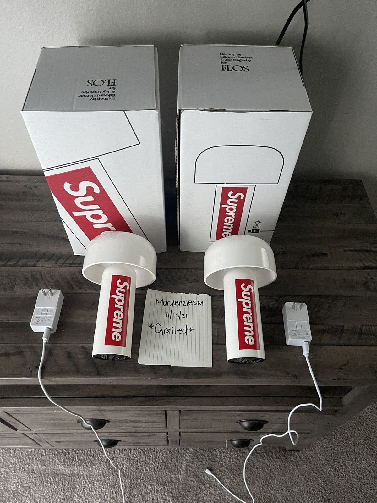 Supreme 2 - Supreme®/FLOS Bellhop Lamp Style: White | Grailed