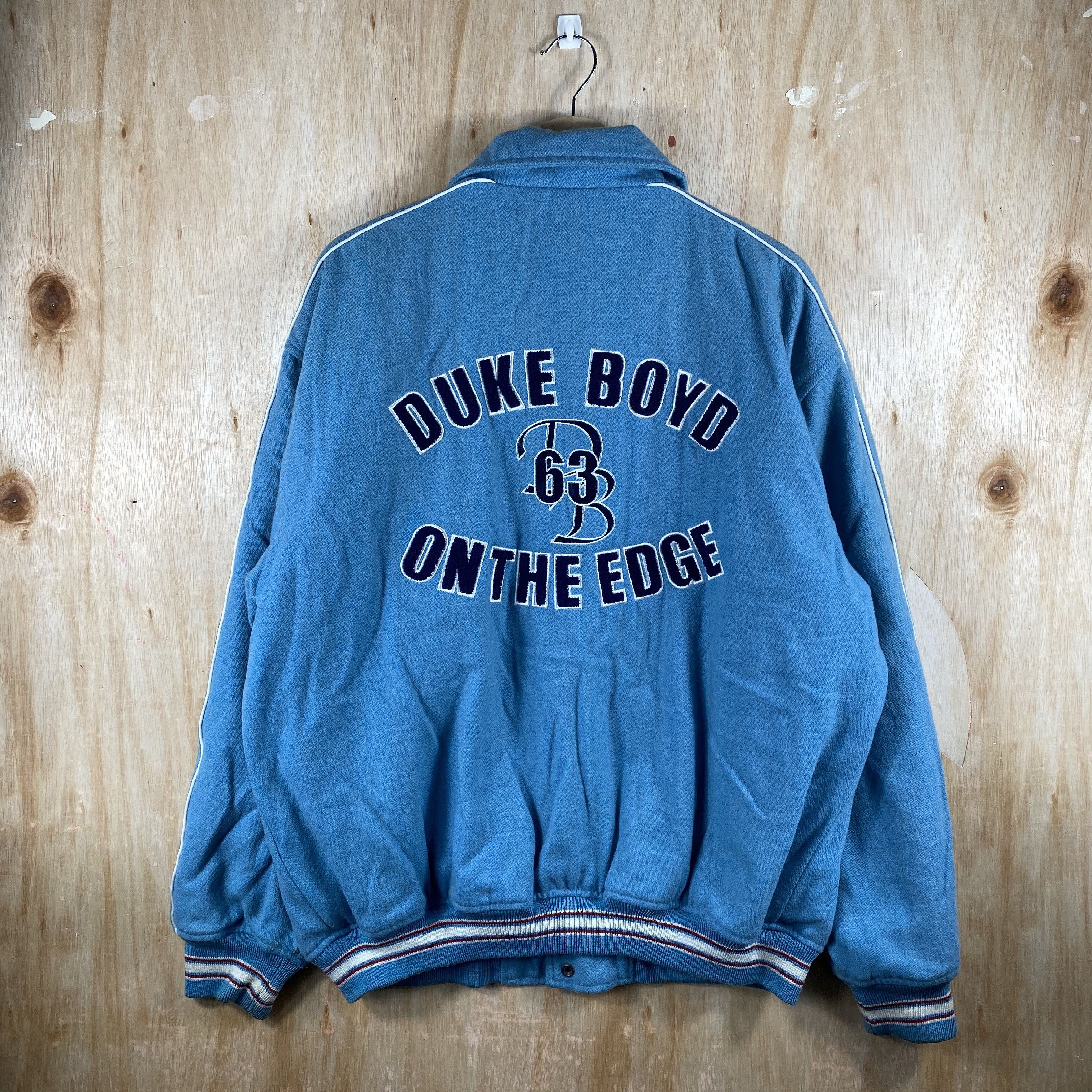 Streetwear × Varsity Jacket Duke Boyd 63 On the Edge Varsity Jacket ...