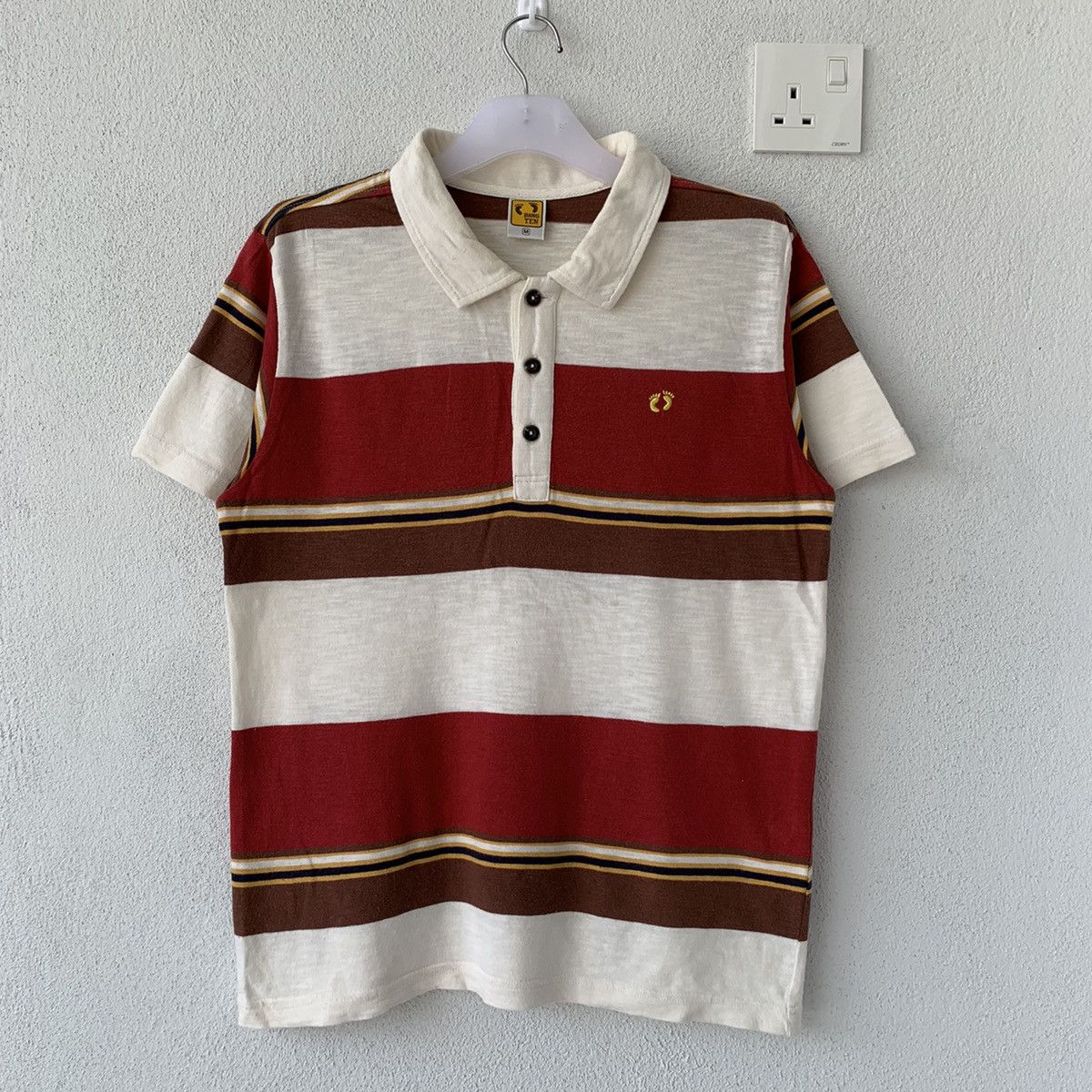 Hang Ten HANG TEN polo shirt stripe design.. small logo.. | Grailed