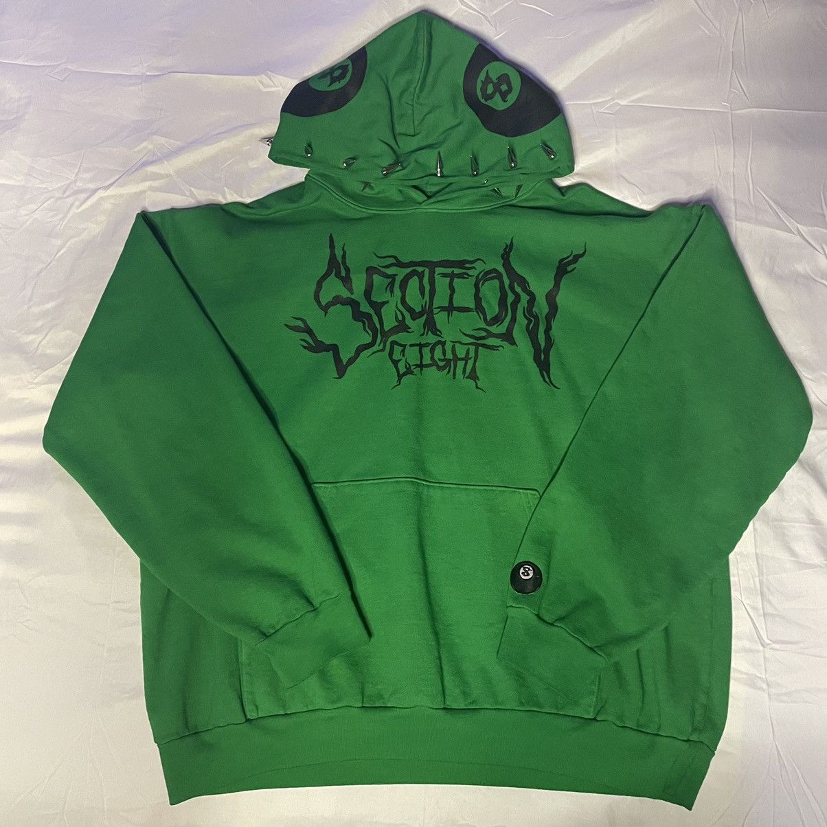 Section 8 Section 8 8Ball Mano Green Spiked Hoodie | Grailed