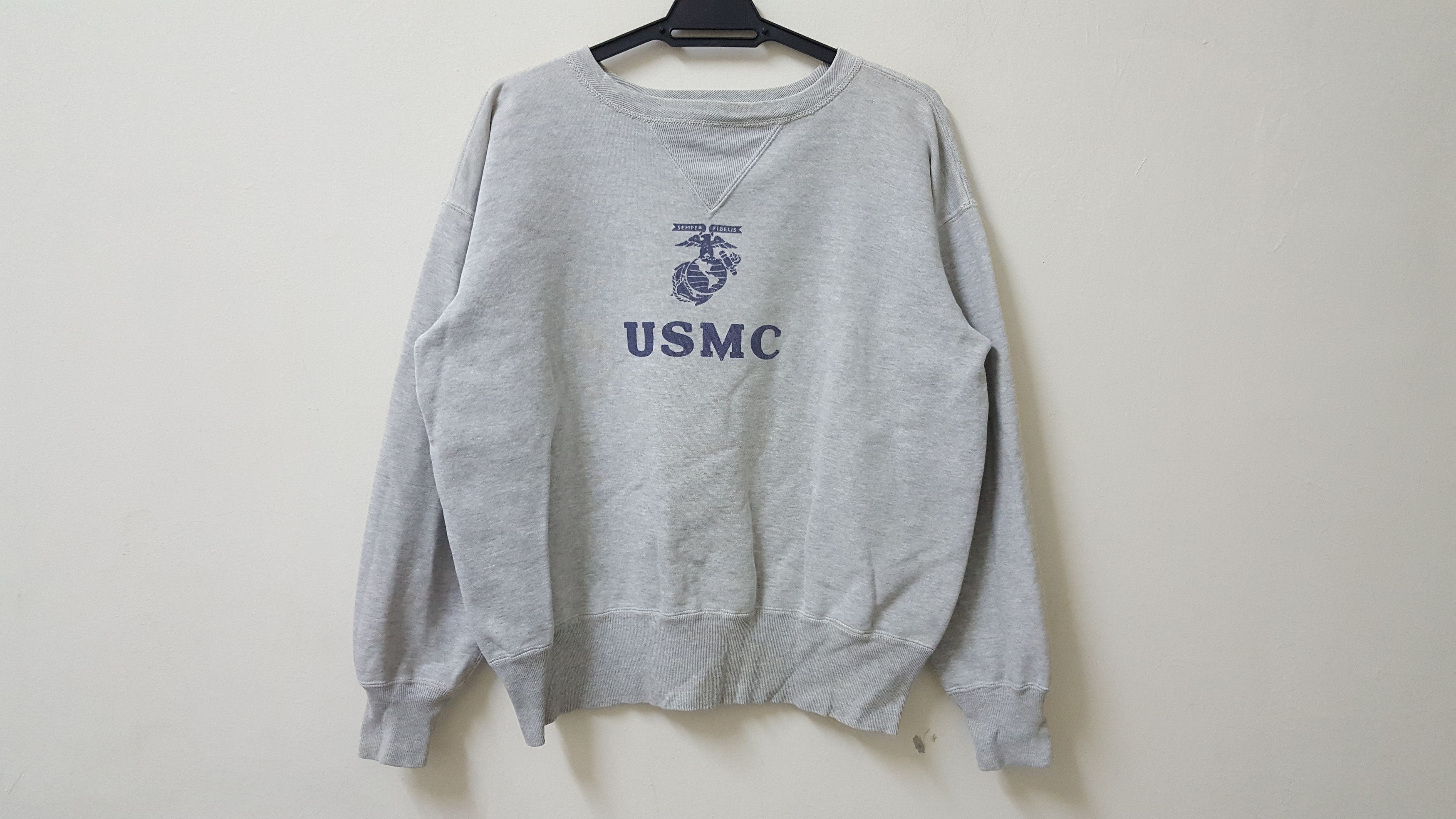 The Real McCoy's 🔥 MCCOY USMC LOOPWHEEL DOUBLE V INSERT STITCH CREWNECK ...