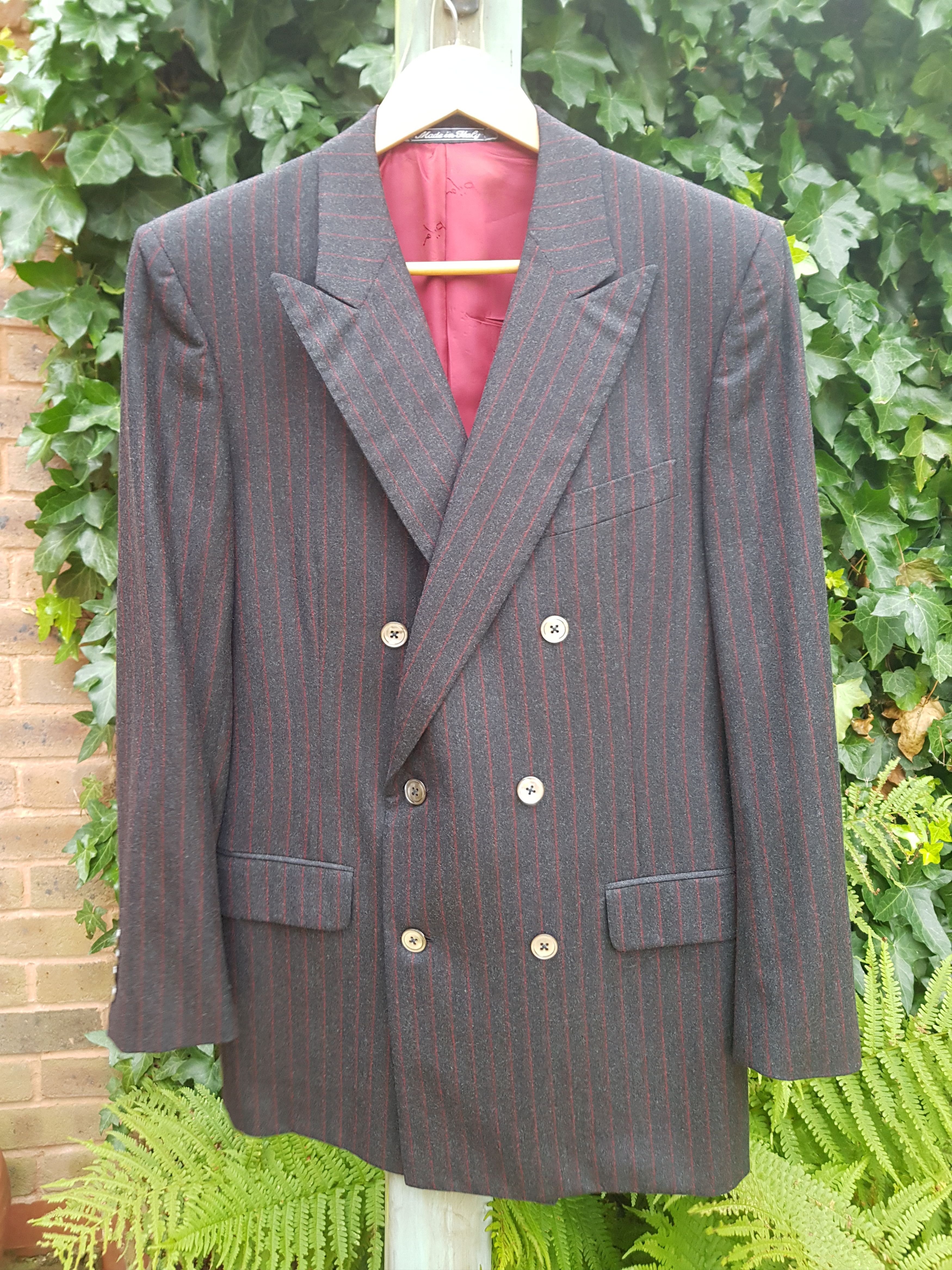 Bijan Mens Vintage Bijan Black Striped Suit Super 100s | Grailed