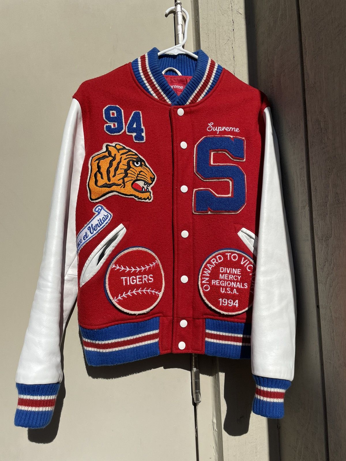 Supreme Supreme Tiger Varsity Jacket 2009 Leather Wool | Grailed
