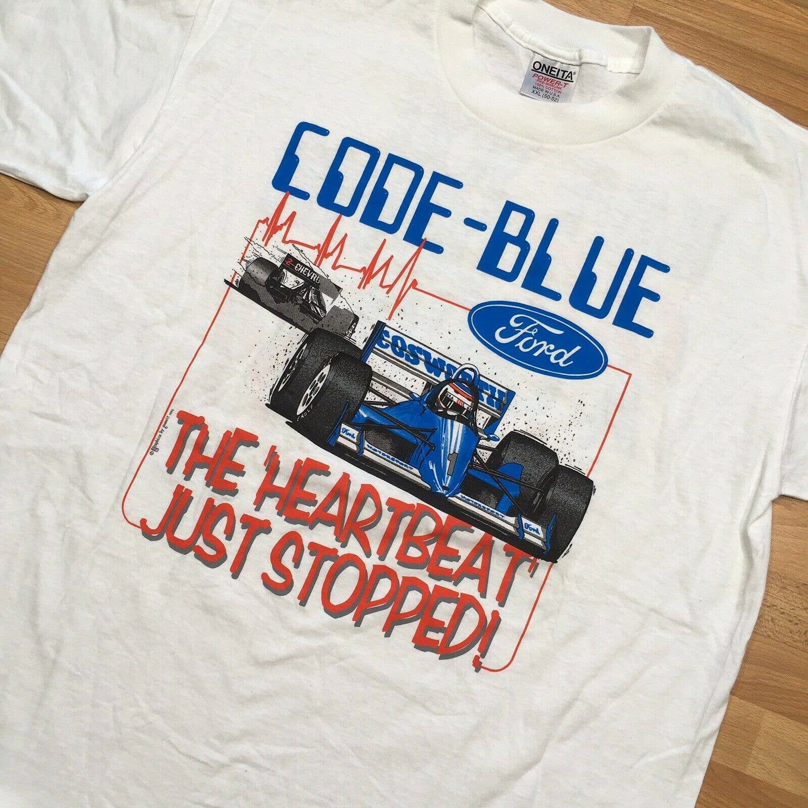 Vintage Vintage Ford Code Blue Heartbeat Just Stopped Shirt XL 90s ...
