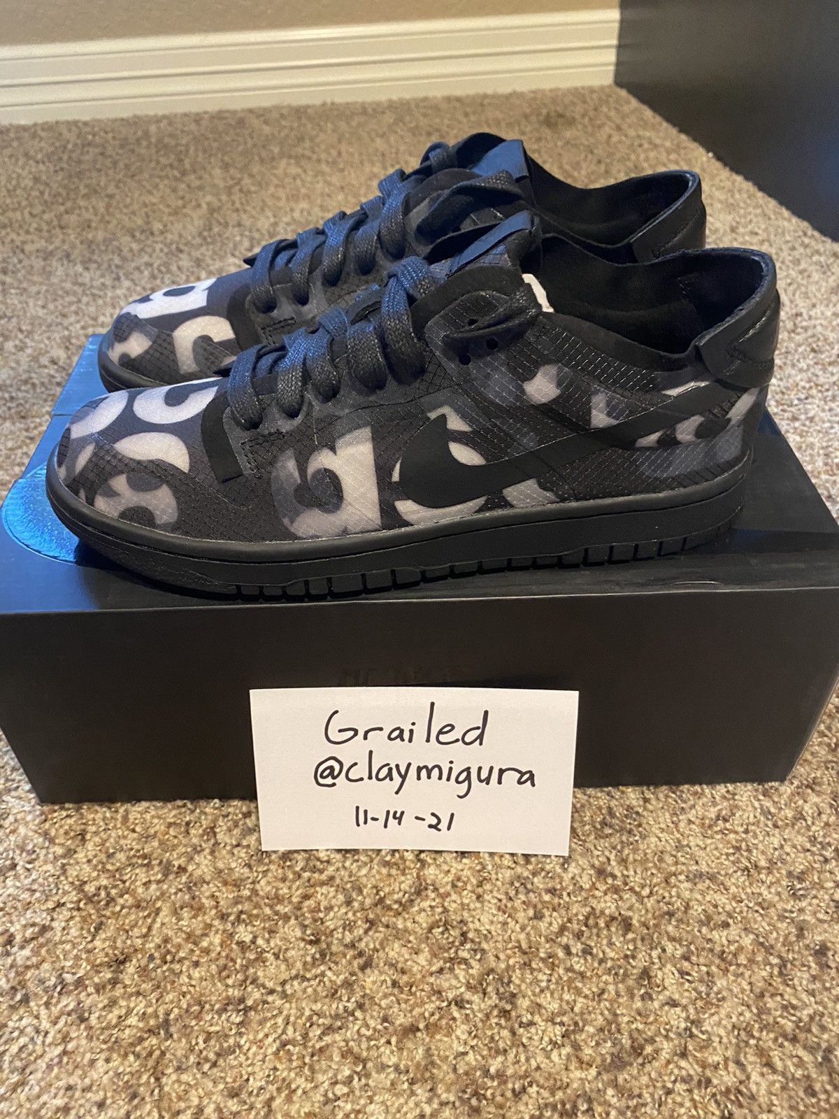 Nike nike dunk low CDG all over print | Grailed