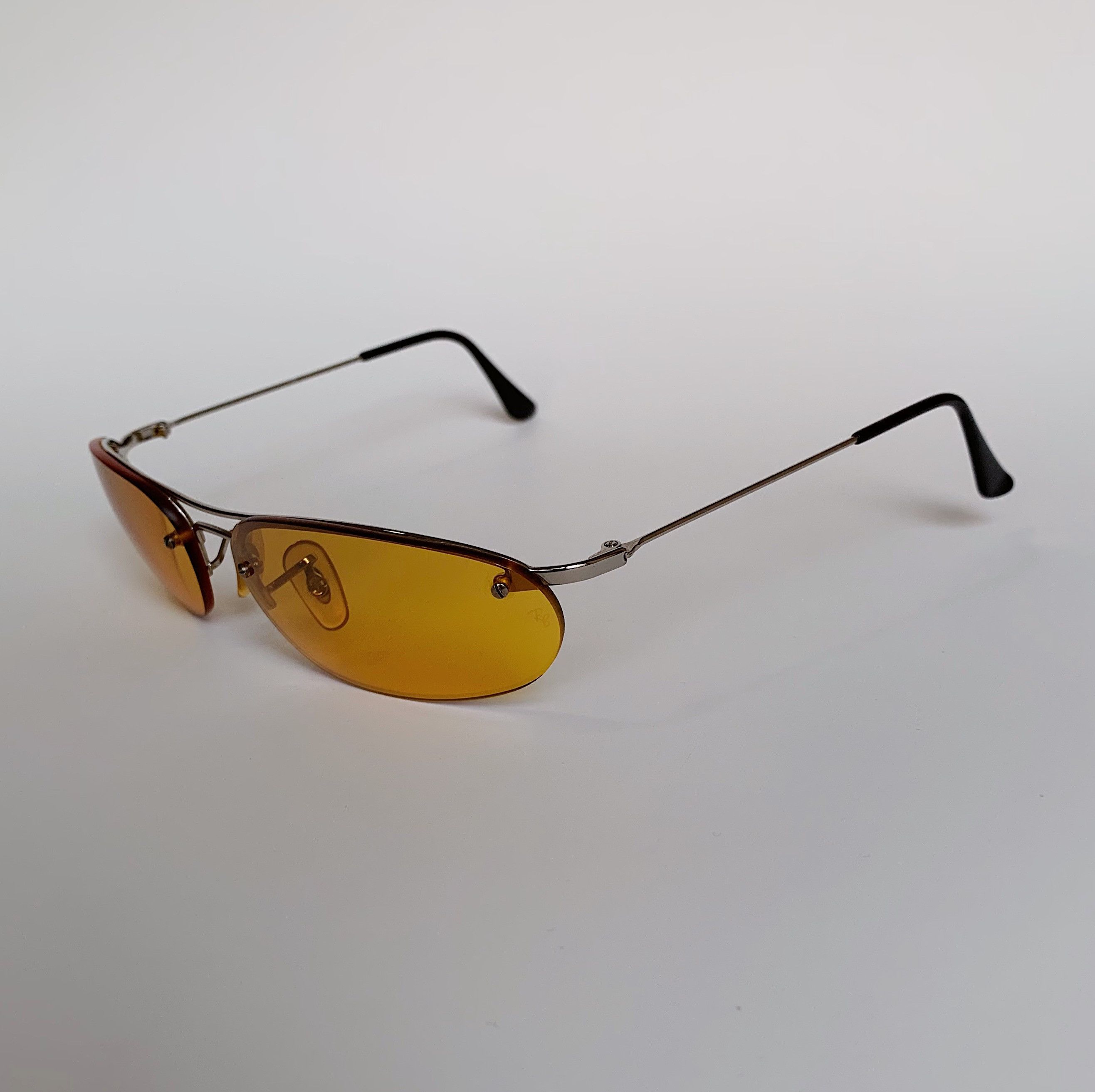 RayBan Ray-Ban Vintage Aviator Half Rimless Orange Sunglasses 00's ...