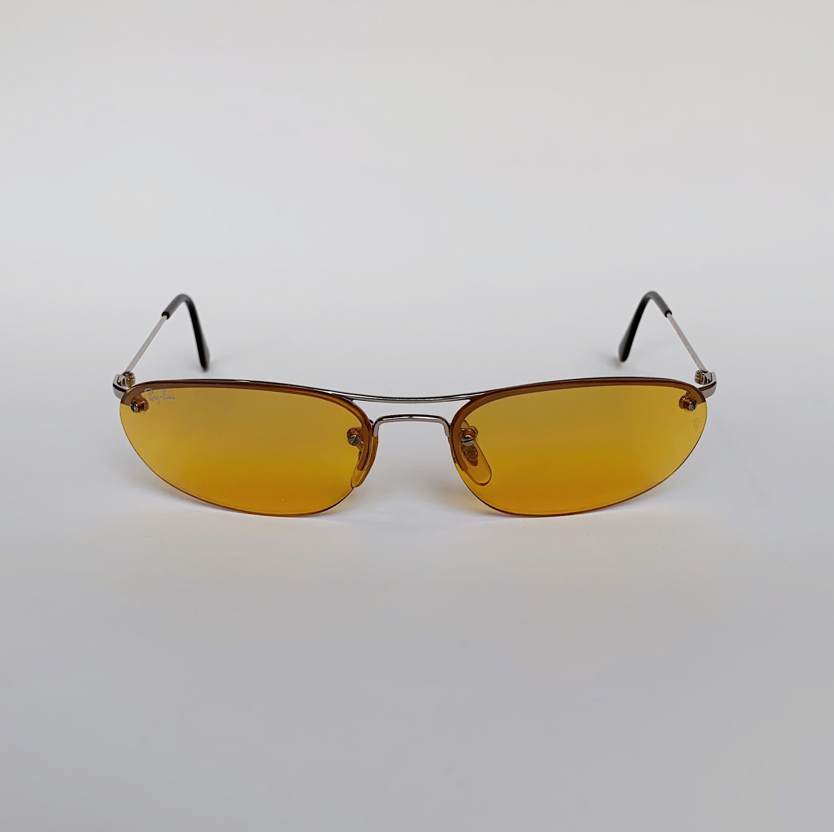 RayBan Ray-Ban Vintage Aviator Half Rimless Orange Sunglasses 00's ...