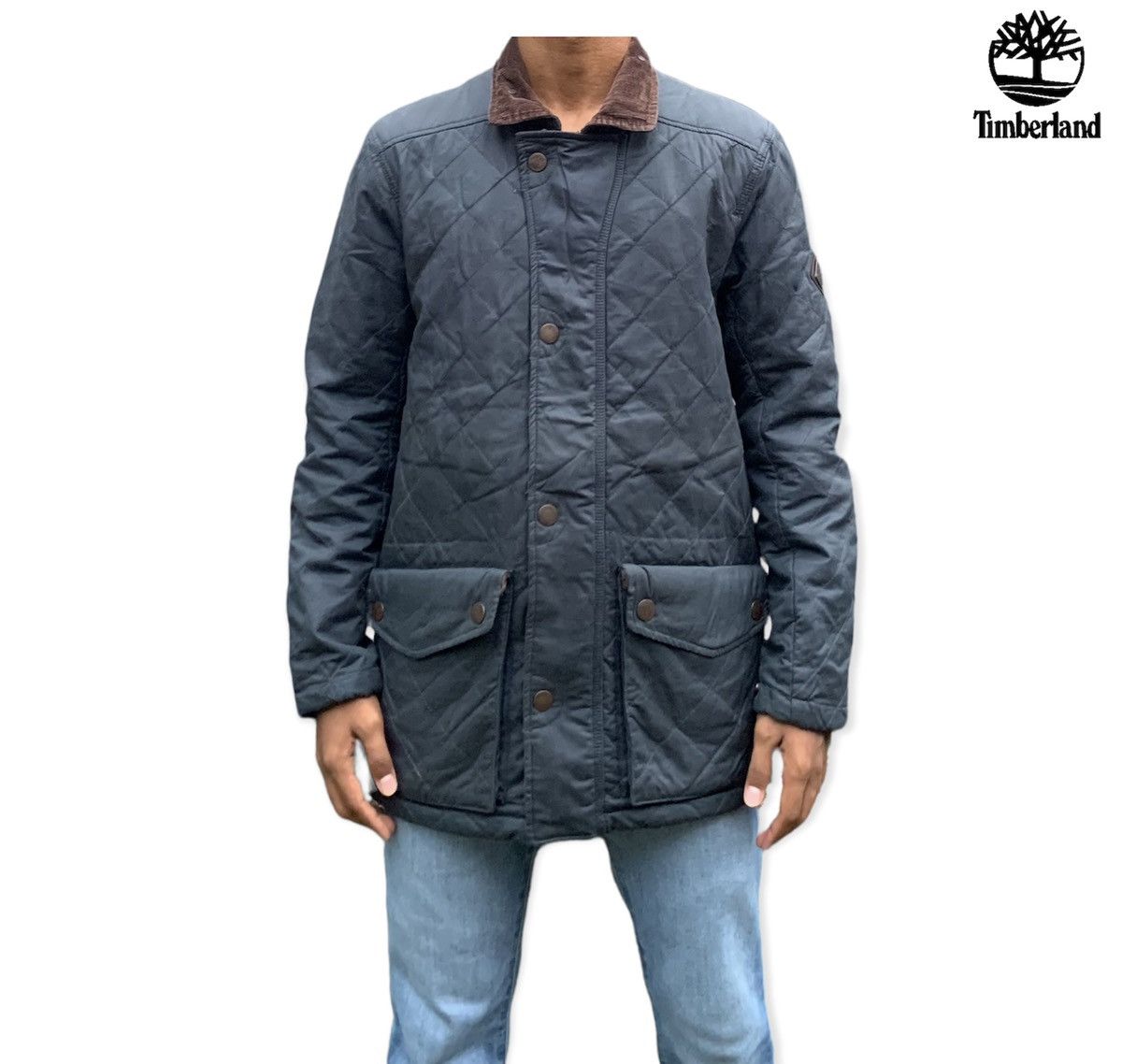 Timberland 🔥Timberland Corduroy Neck Quilted Jacket | Grailed