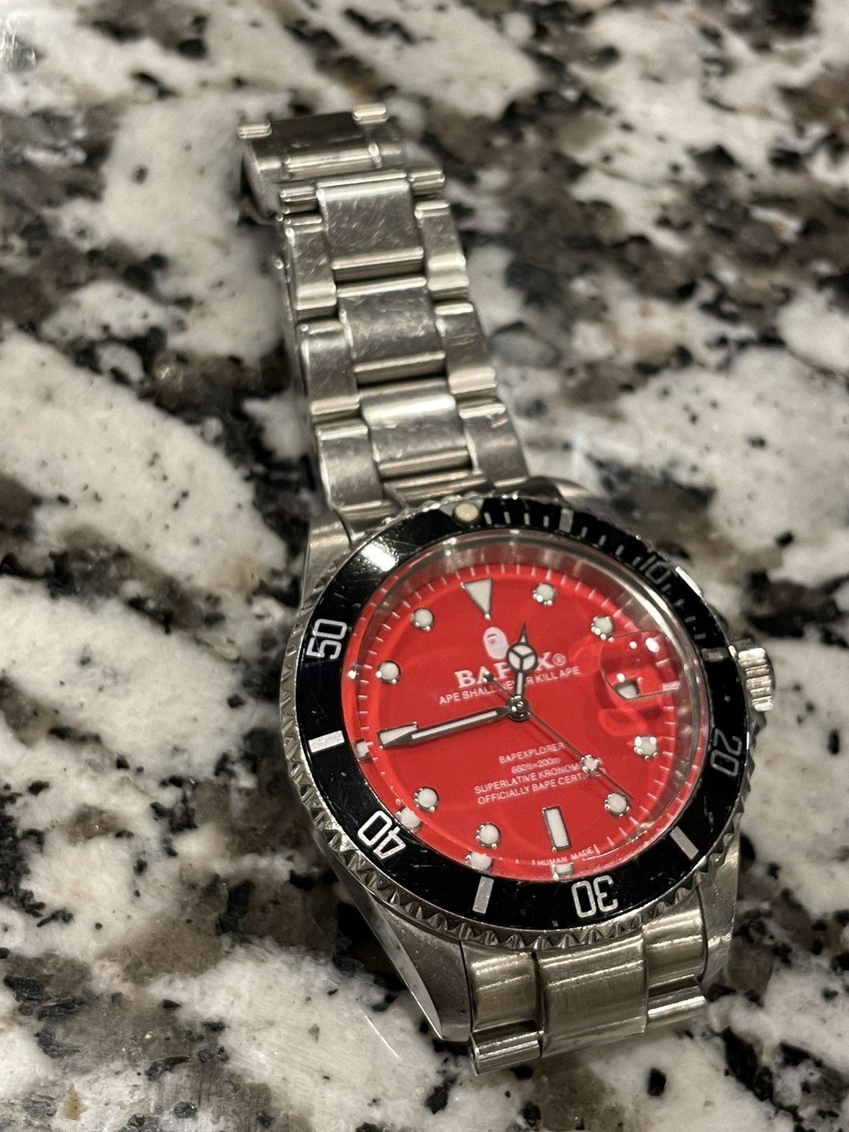 Bape × Vintage Vintage bape Bapex Watch red face stainless steel | Grailed