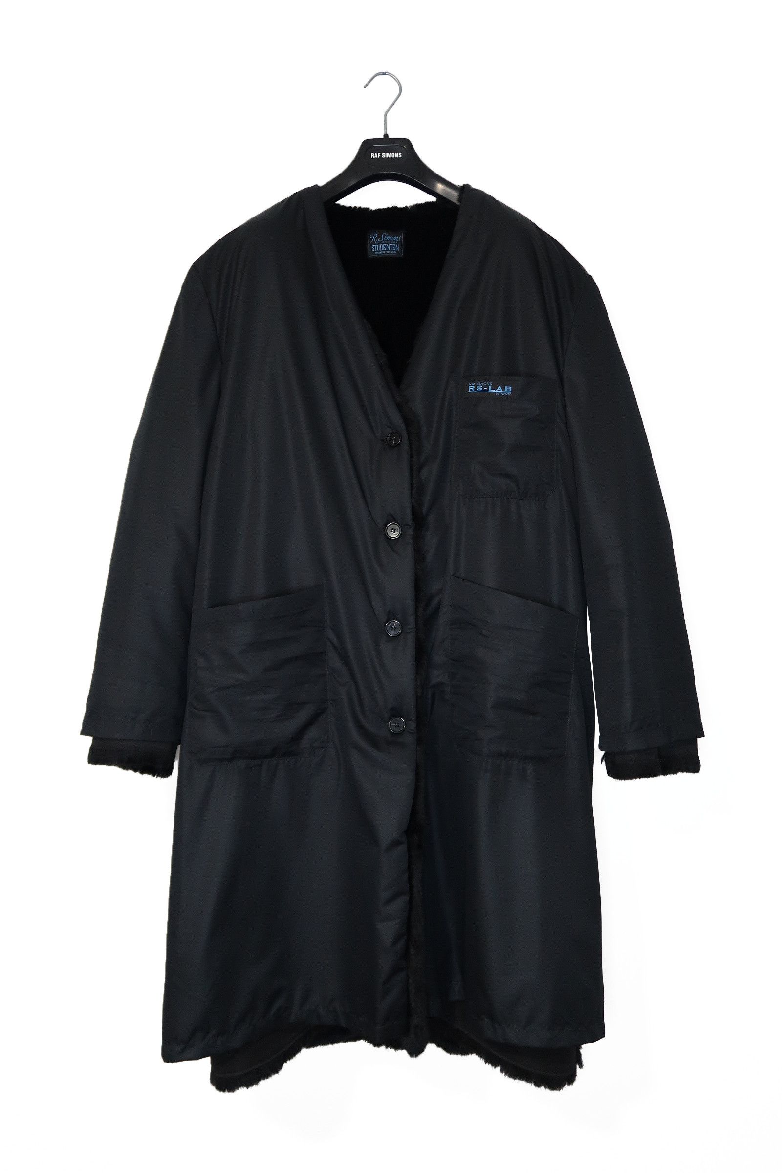 Raf Simons Raf Simons AW FW 2020 Runway Faux Fur Reversible Lab Coat ...