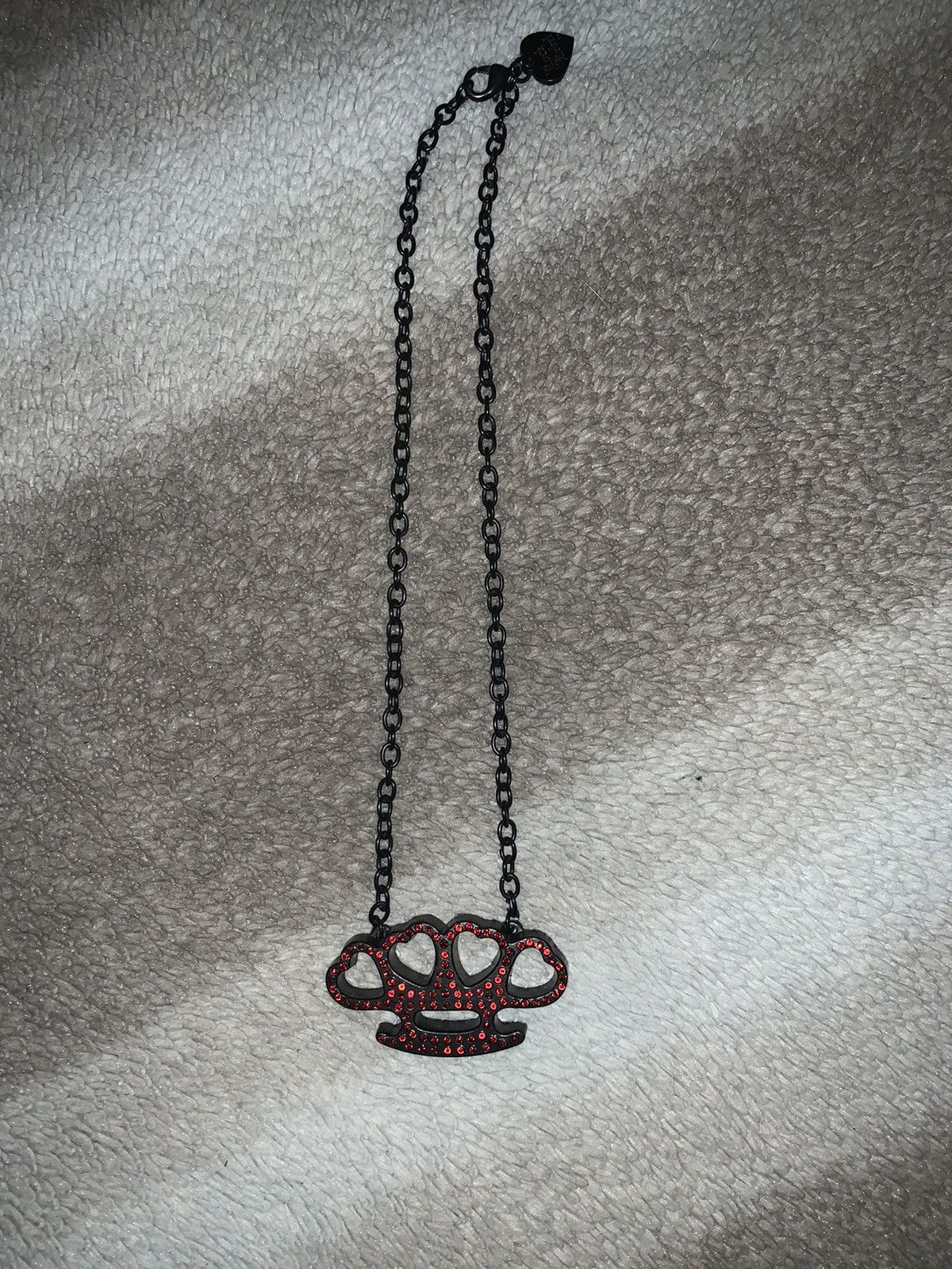 Vintage Rock Rebel Brass Knuckles Diamond Necklace | Grailed