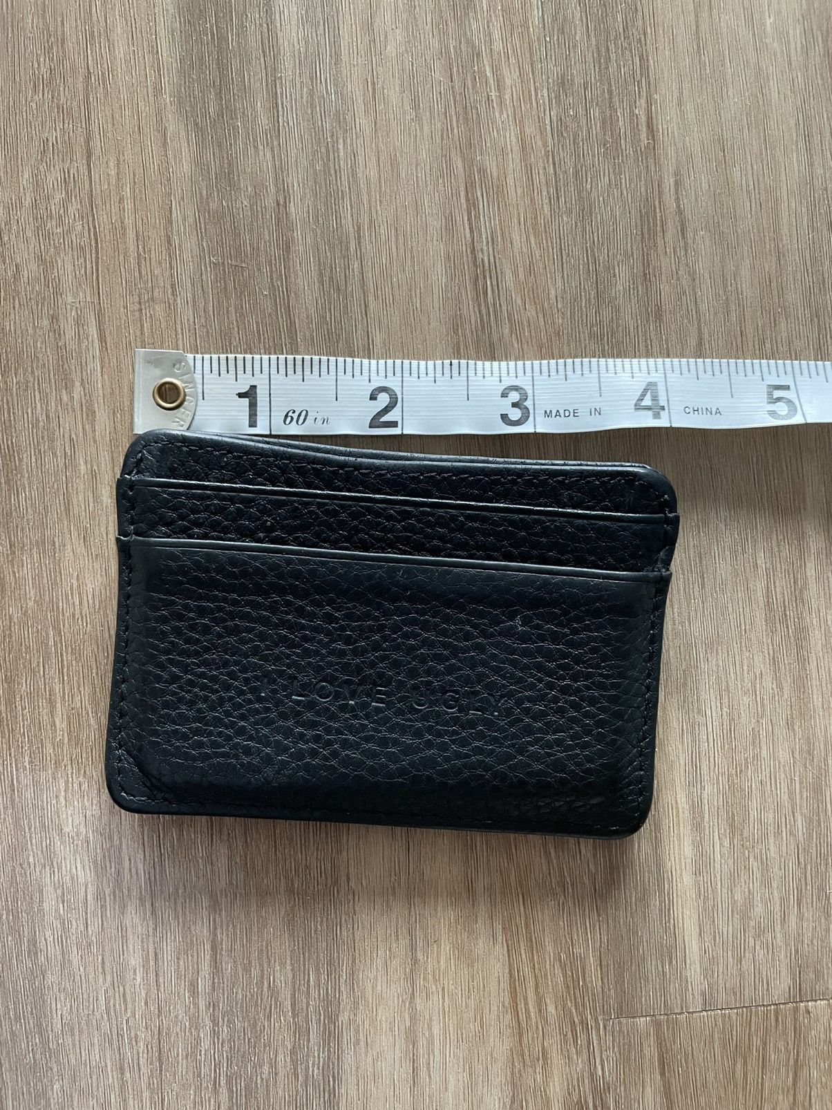 I Love Ugly I Love Ugly Black Pebbled Leather Card Holder Wallet | Grailed