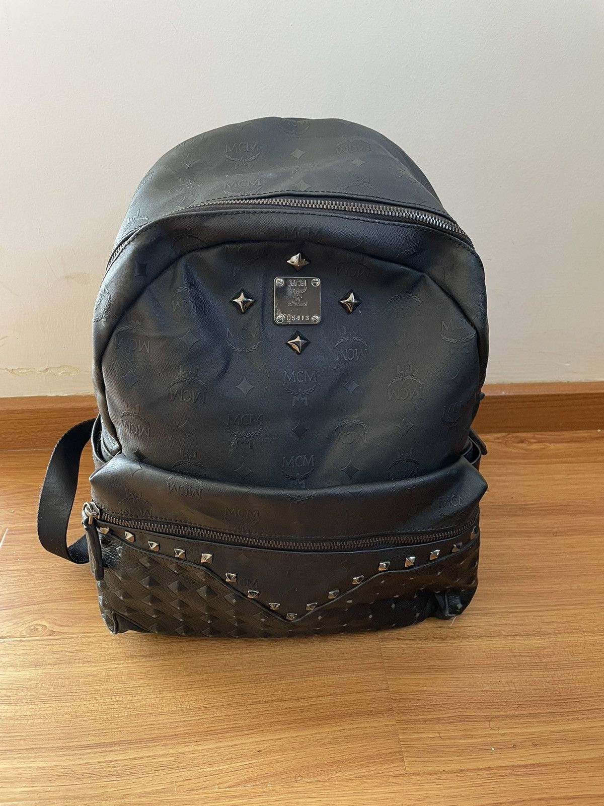 MCM Mcm Black Studded Backpack Large | Grailed