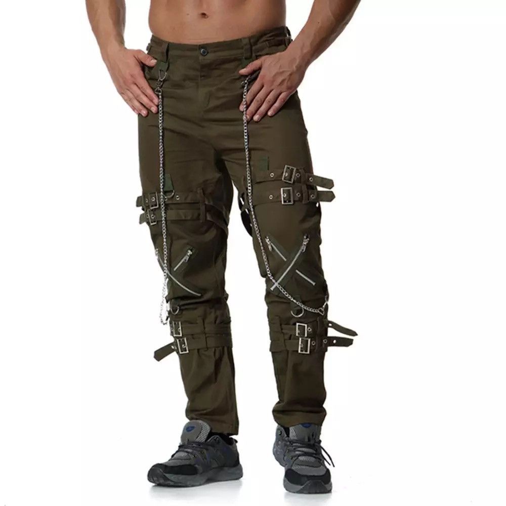 Camo Green Color joggers punk rock cargo pants | Grailed