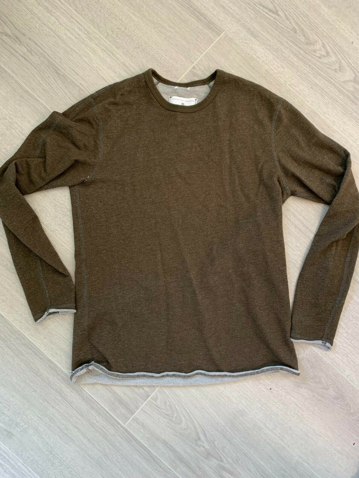 Reigning Champ Olive Green Diagonal Terry Long Sleeve Crew | Grailed