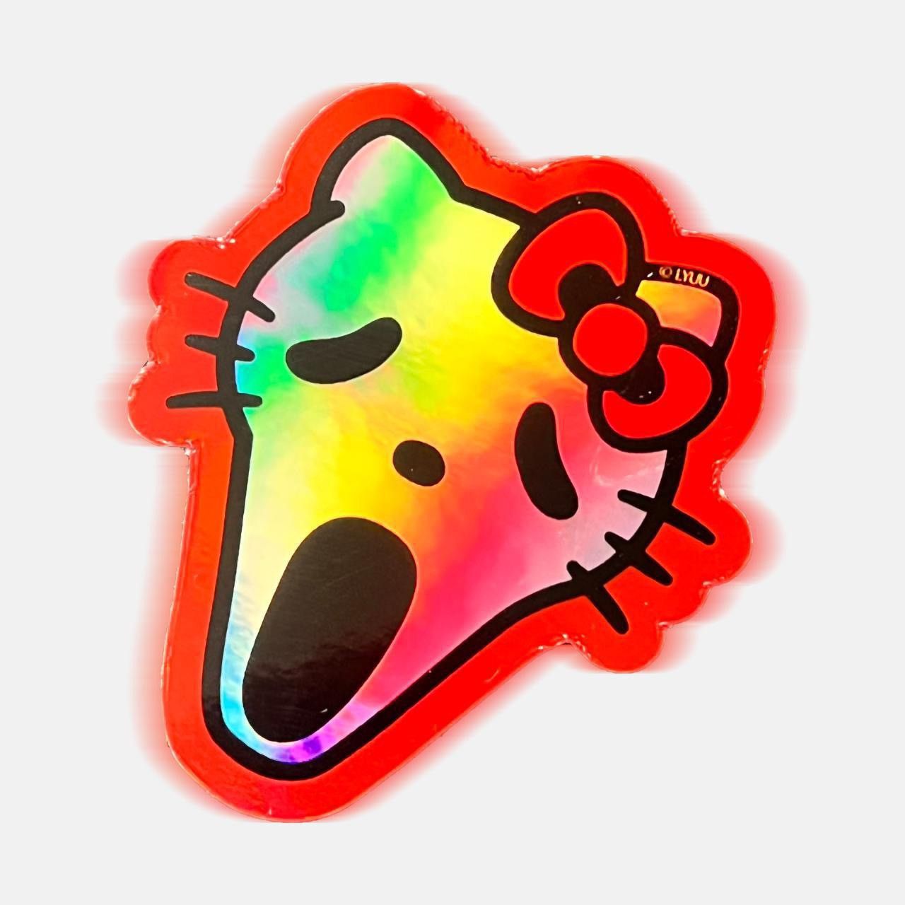 Handmade SCREAM KITTY HOLO STICKER by LYUU ghostface x hello kitty ...