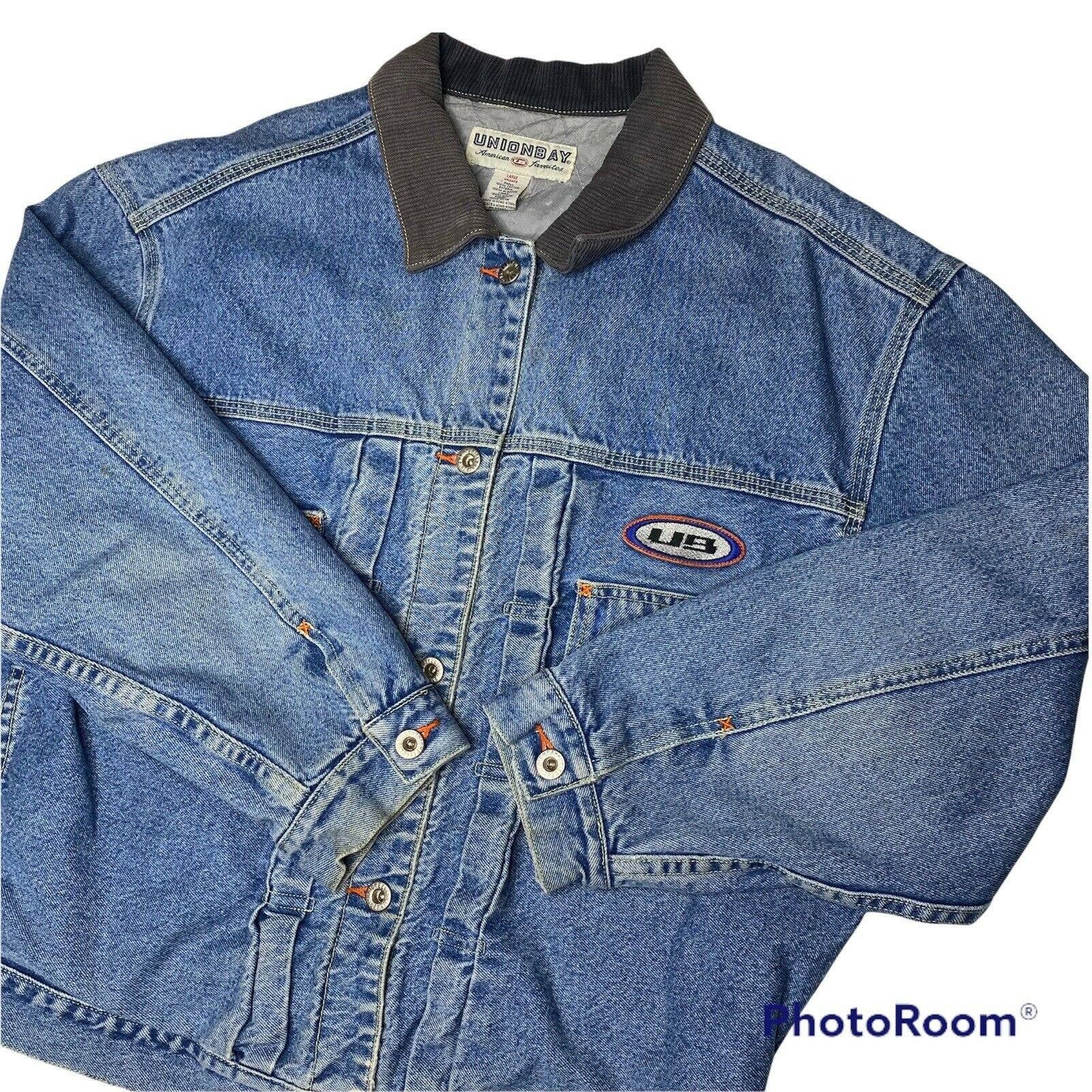 Hype × Streetwear Vintage Union Bay Denim Jacket 90s Corduroy Blue Jean ...