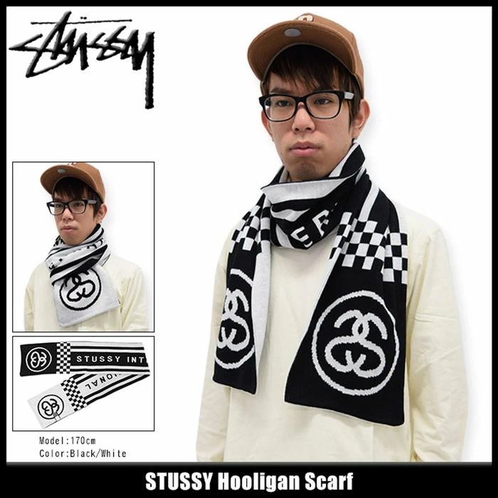 Vintage RARE STUSSY HOOLIGAN SCARF BLACK VINTAGE | Grailed
