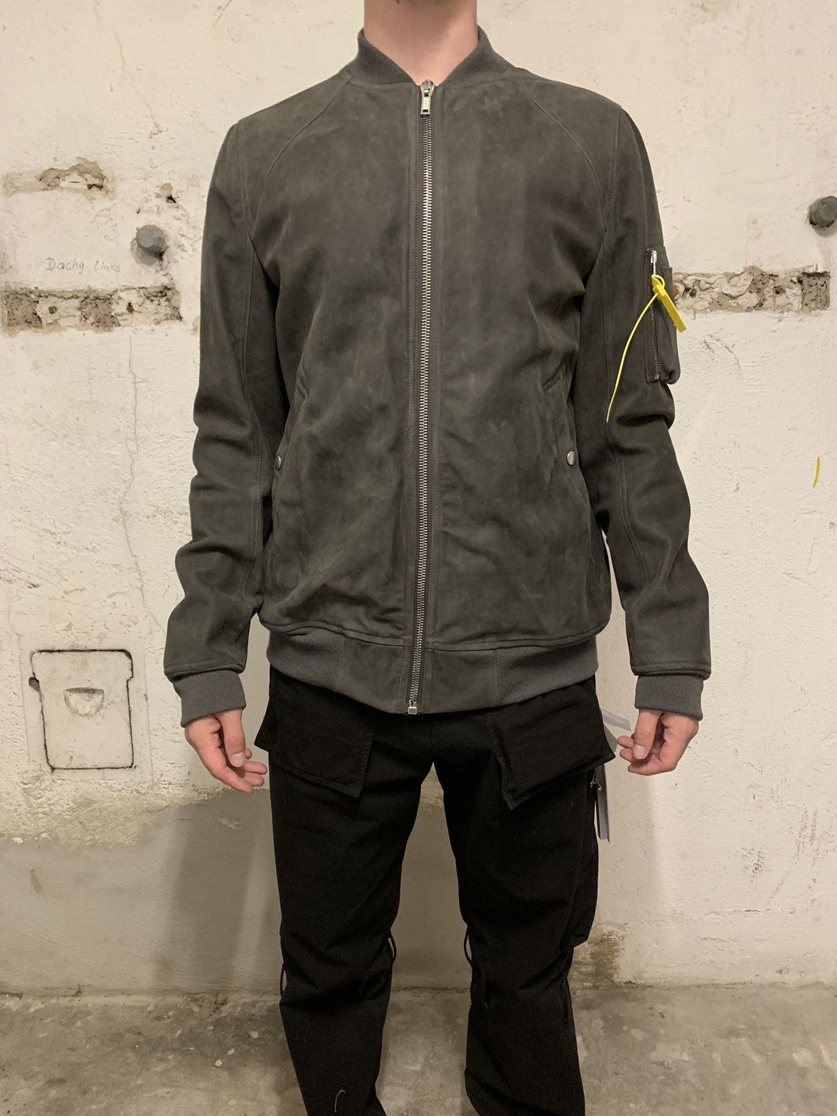 Rick Owens Rick Owens Leather Bomber - Dark Dust | Grailed