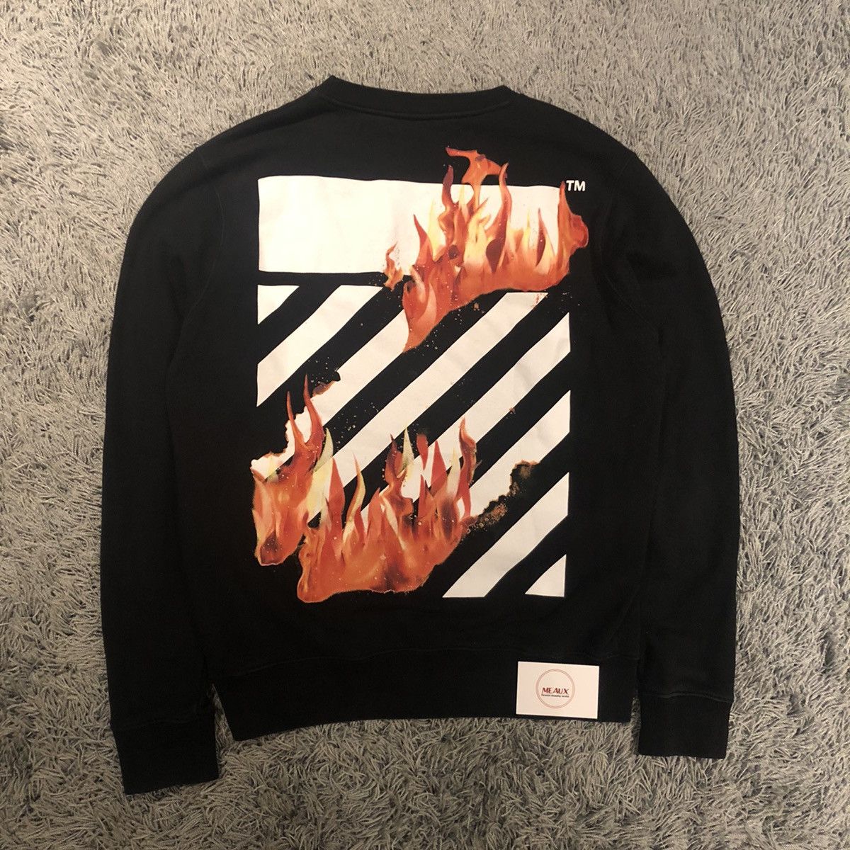 Off-White Off-White fire hand crewneck sweatshirt mona gradient cross ...