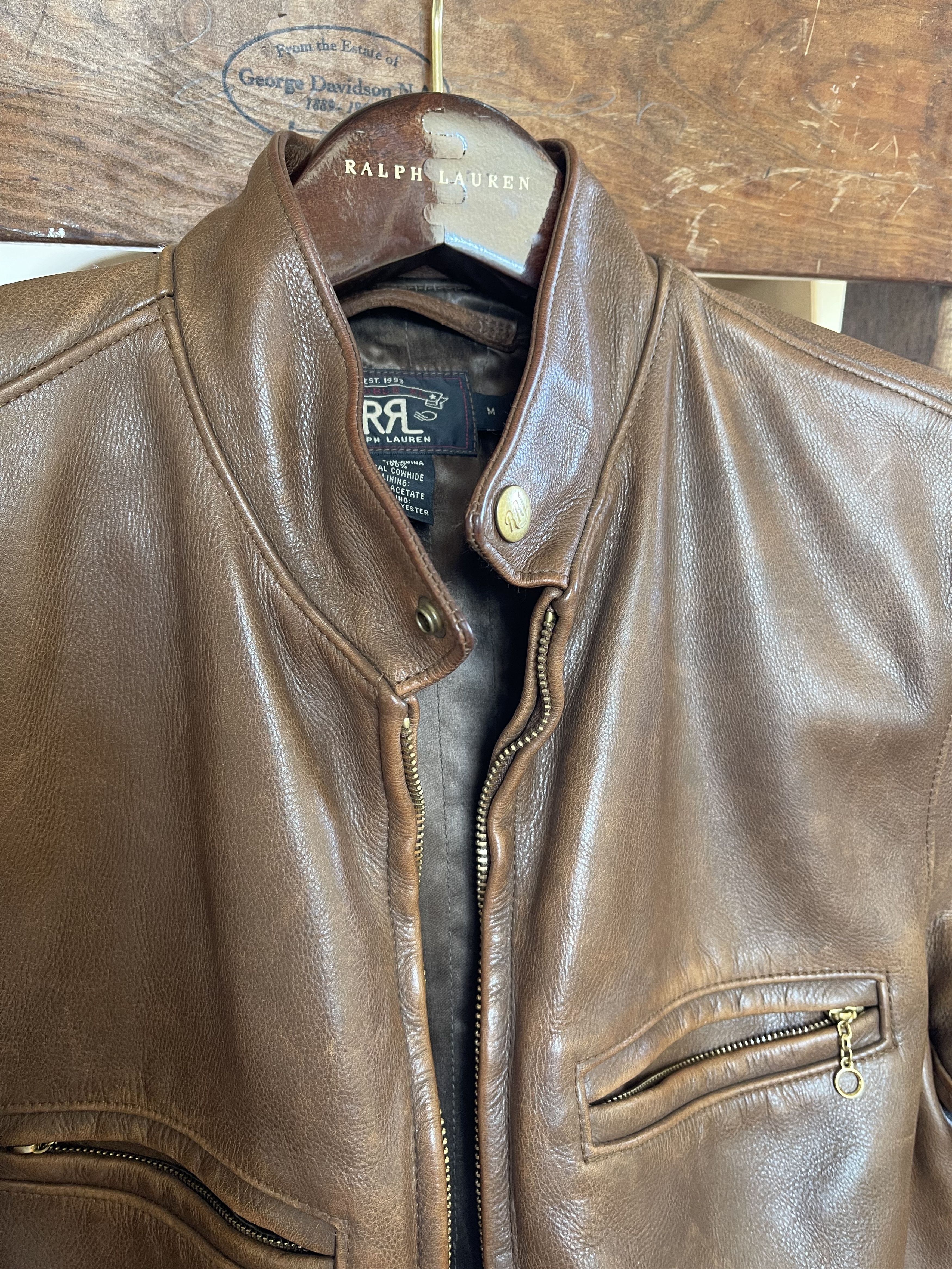 RRL Ralph Lauren Leather racing racket | Grailed