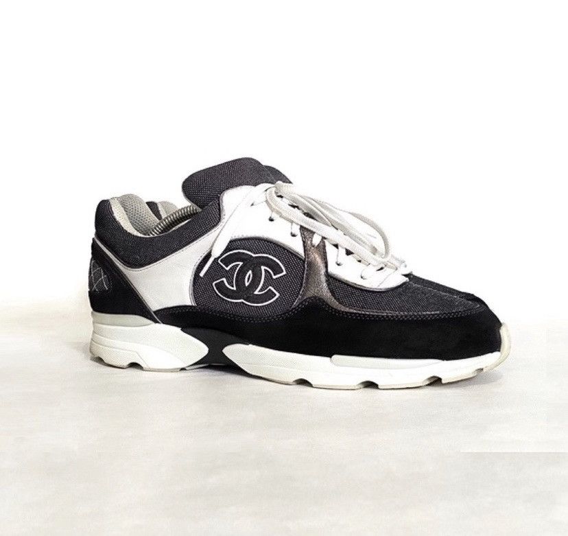 Chanel RARE CHANEL RUNNERS VINTAGE TRAINERS WHITE GREY SILVER | Grailed