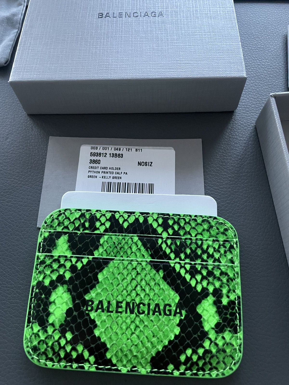 Balenciaga Runway LimitedEdition Python Print Calf Leather Card Holder ...