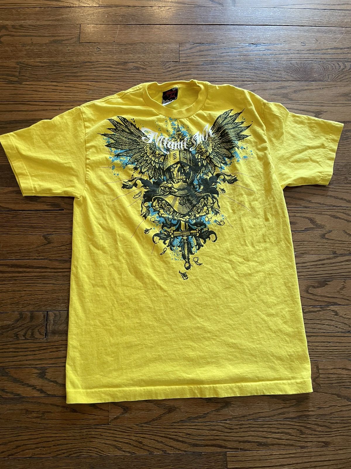 Ink Miami Ink T Shirt Yellow Skull Knight Large | Grailed