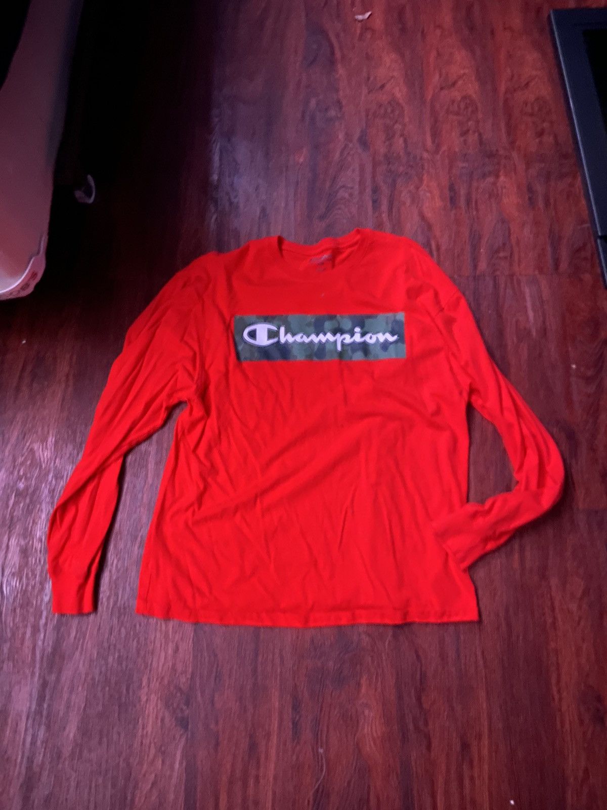Champion Champion box logo long sleeve | Grailed