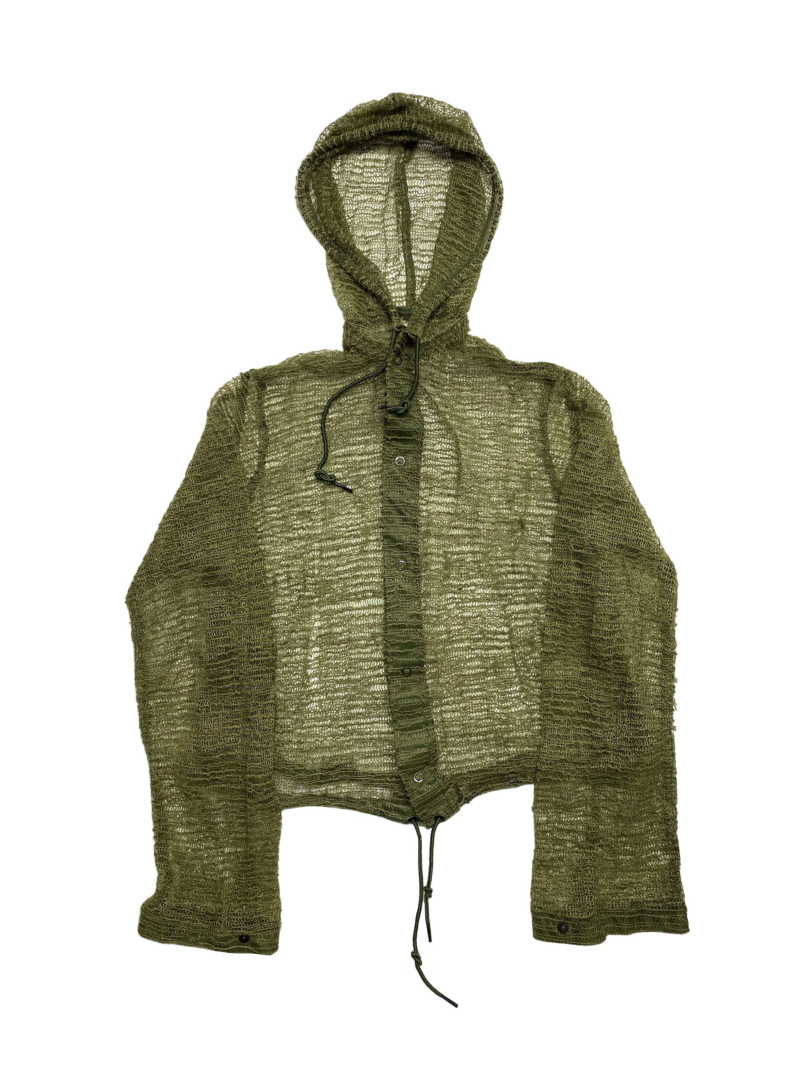 Vintage 80s American Military Insect Repellent Cropped Mesh Jacket ...