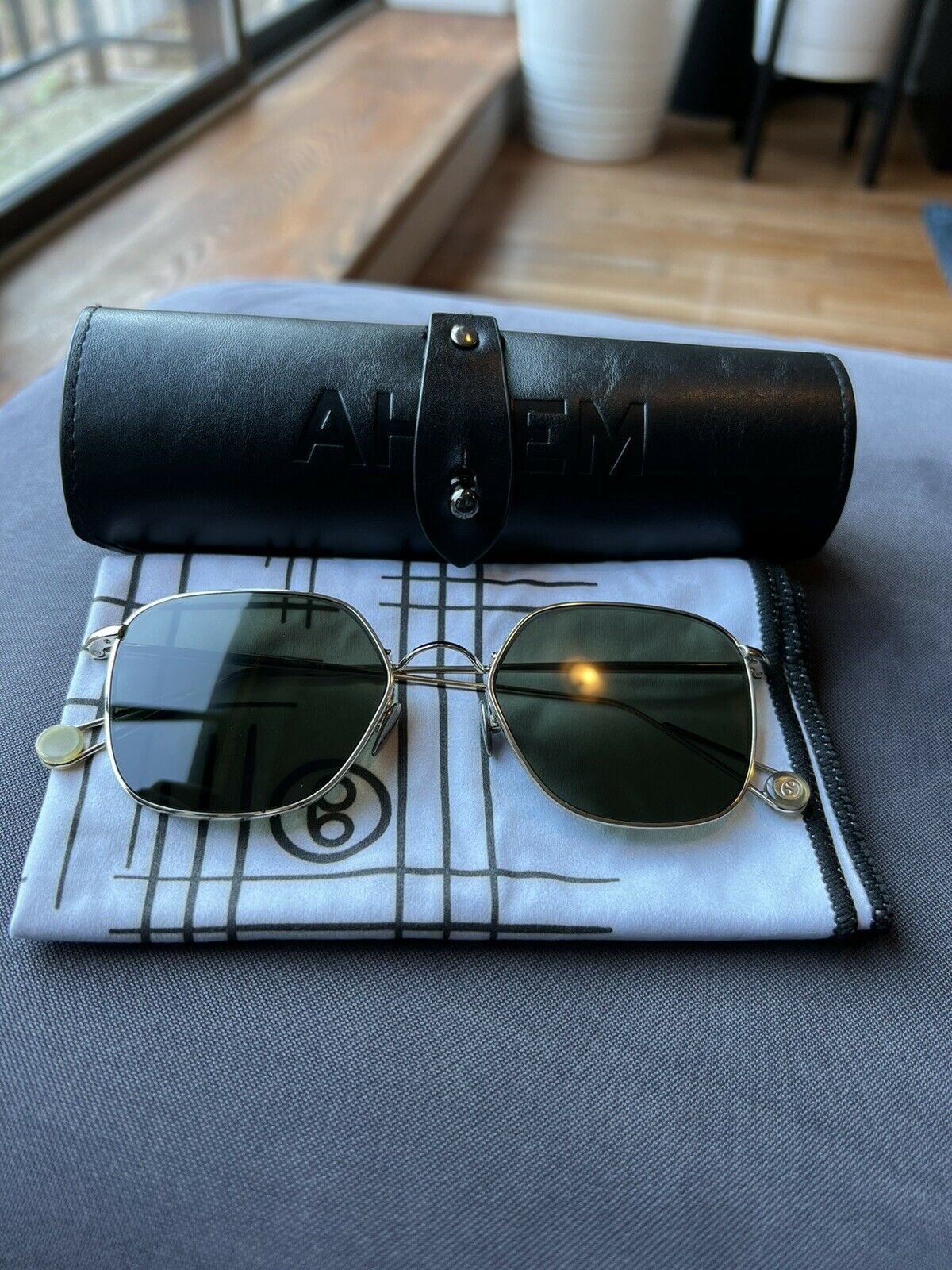 Ahlem Eyewear AHLEM PLACE DE LA CHAPELLE 55MM Sunglasses 22K Grey Gold | Grailed