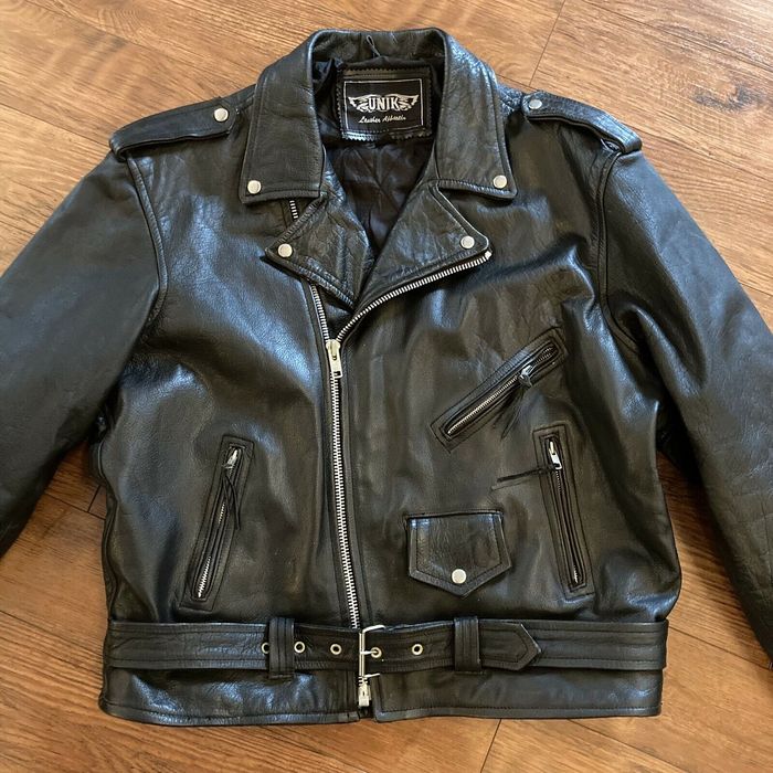Other Vintage Mens UNIK Black Leather Brando Motorcycle Jacket | Grailed