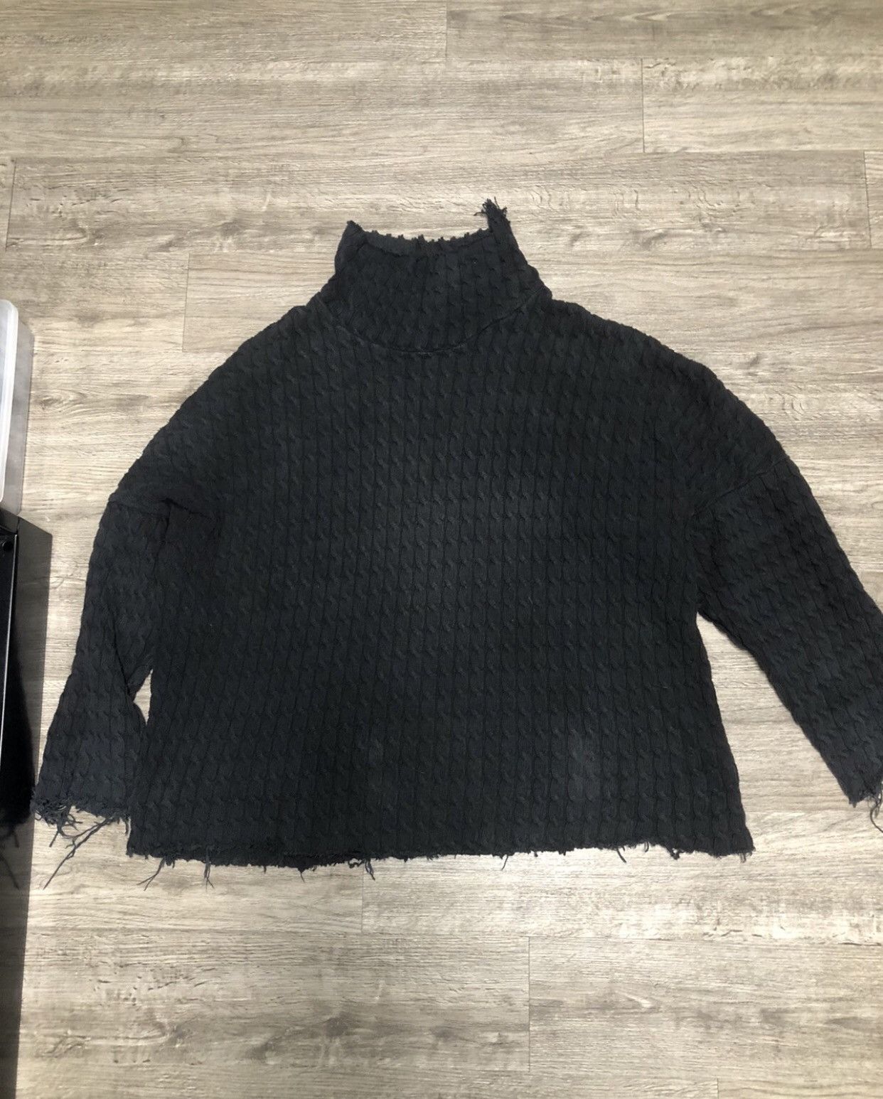 Raf Simons Raf Simons AW2002 Oversized Distressed Sweater | Grailed