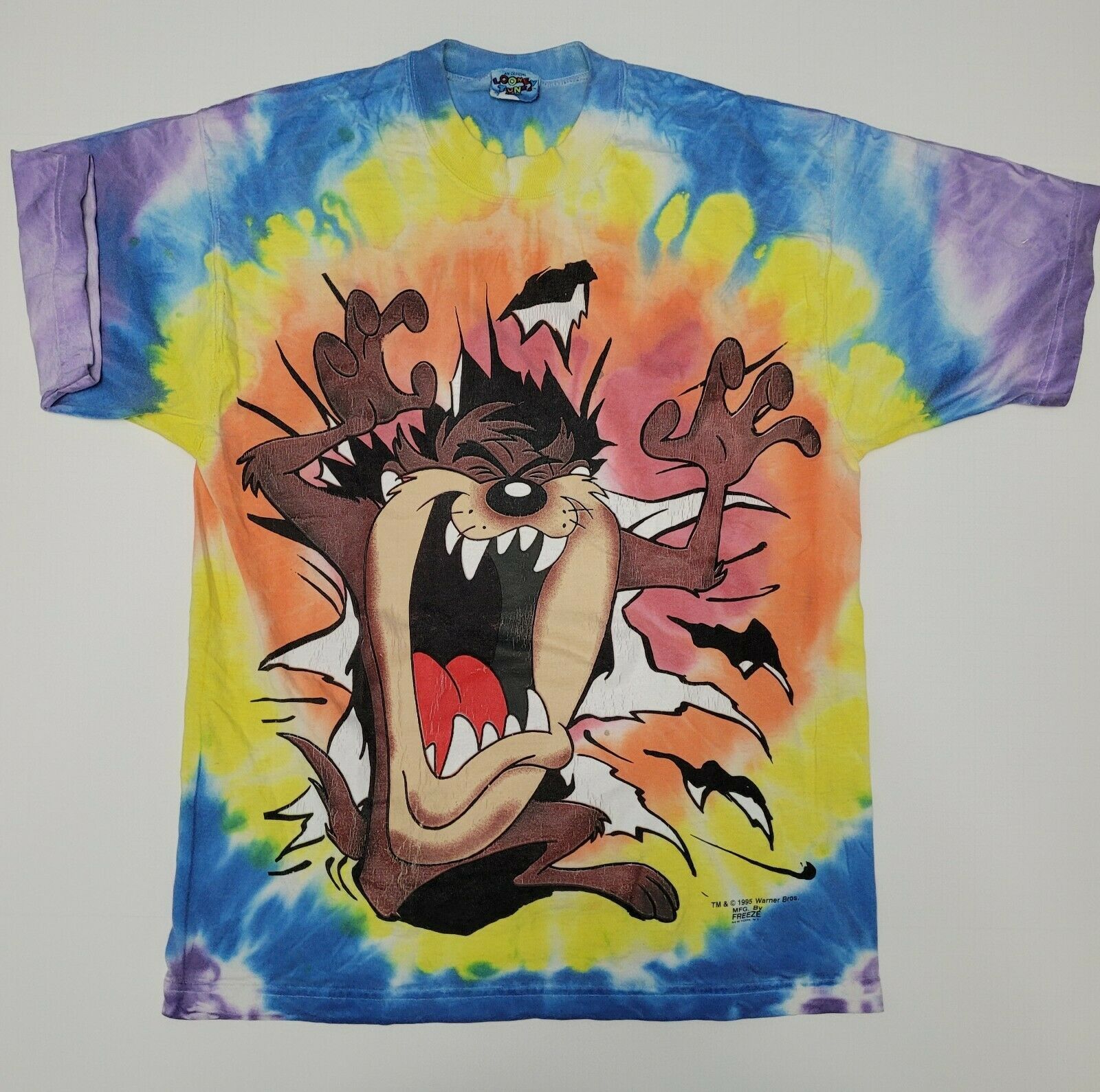 Vintage Vintage Taz Tasmanian Devil 1995 Warner Bros Tie-Dye Freeze ...